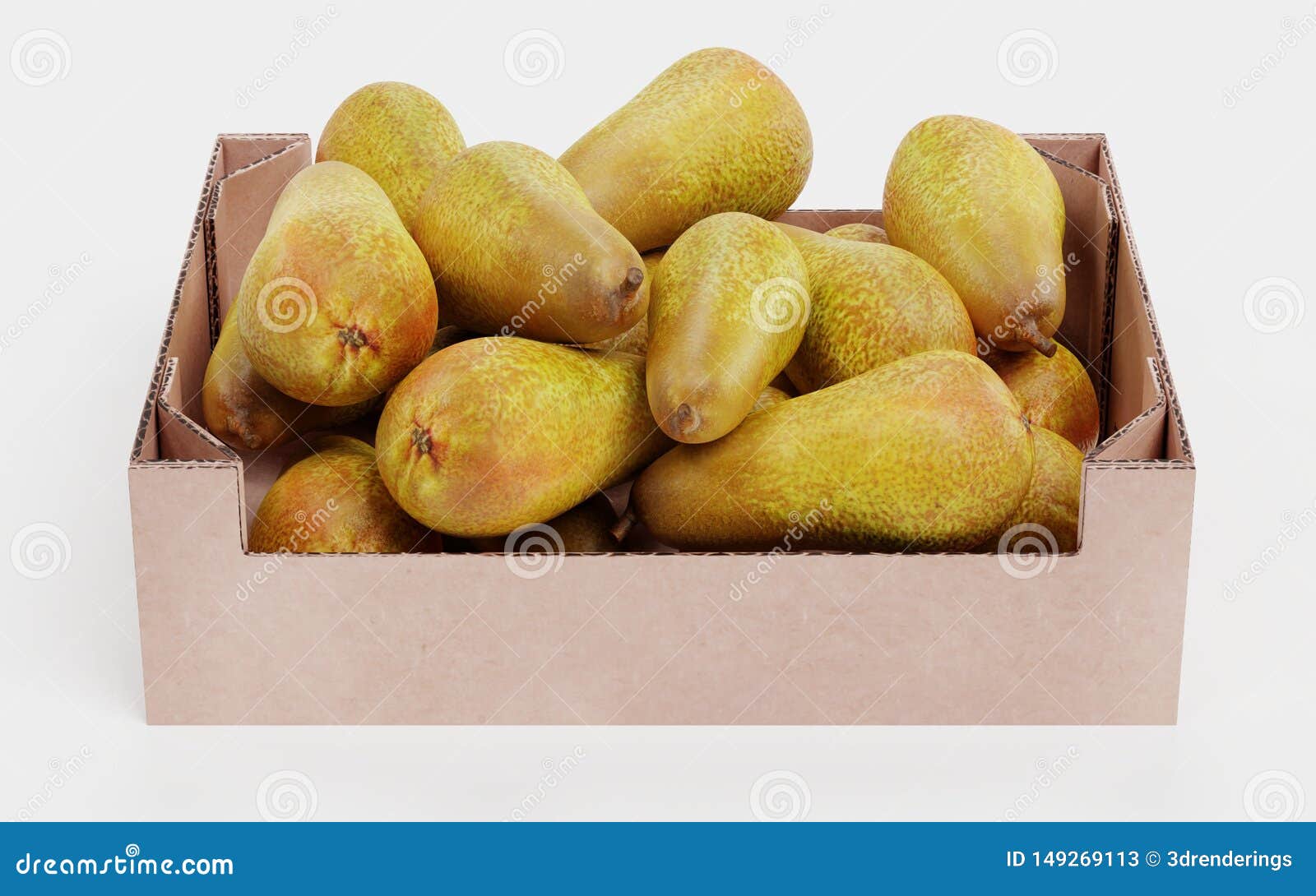 3D Render of Pears in Box stock illustration. Illustration of pear ...