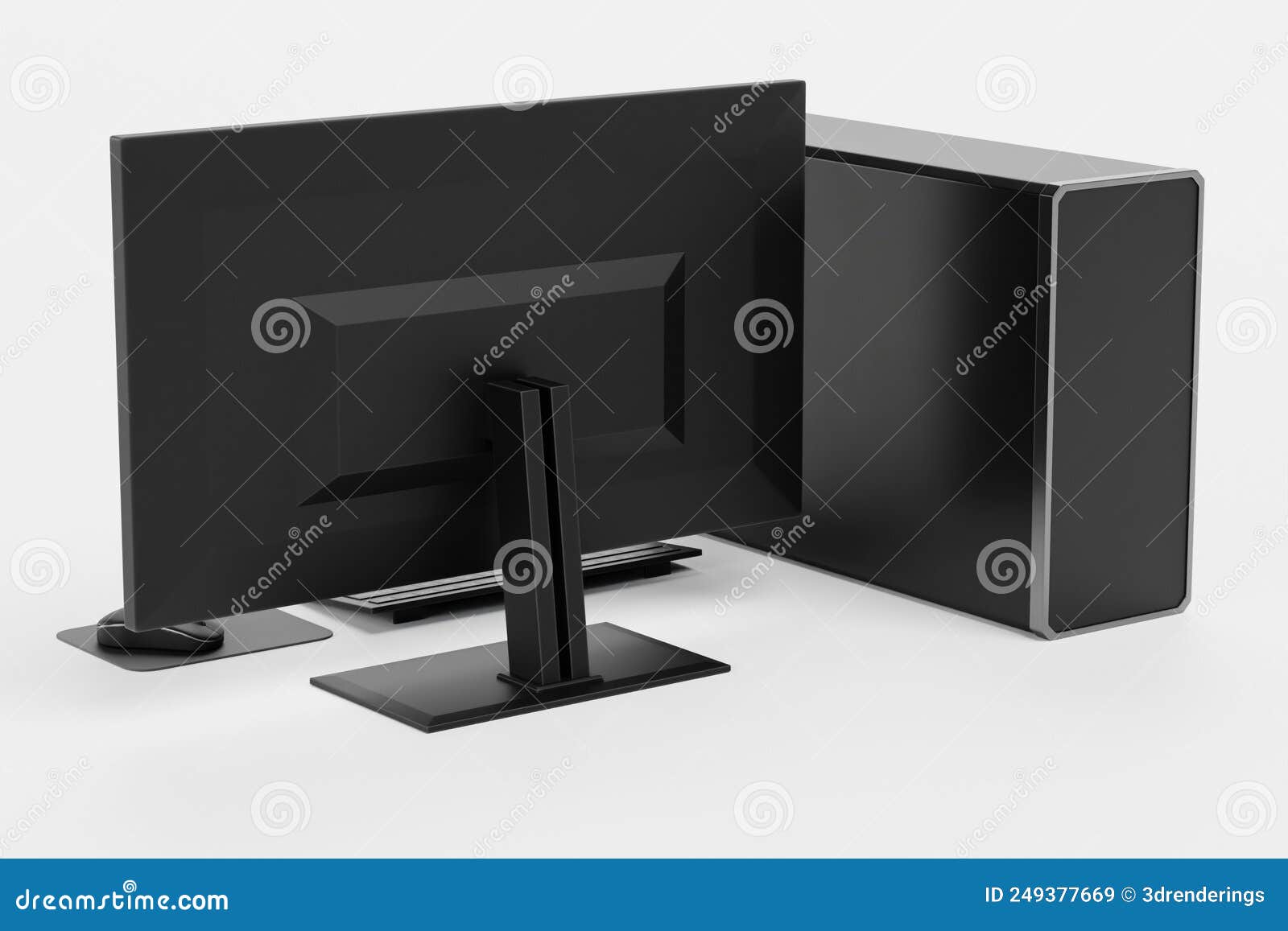 3D Render of Personal Computer Stock Illustration - Illustration of ...