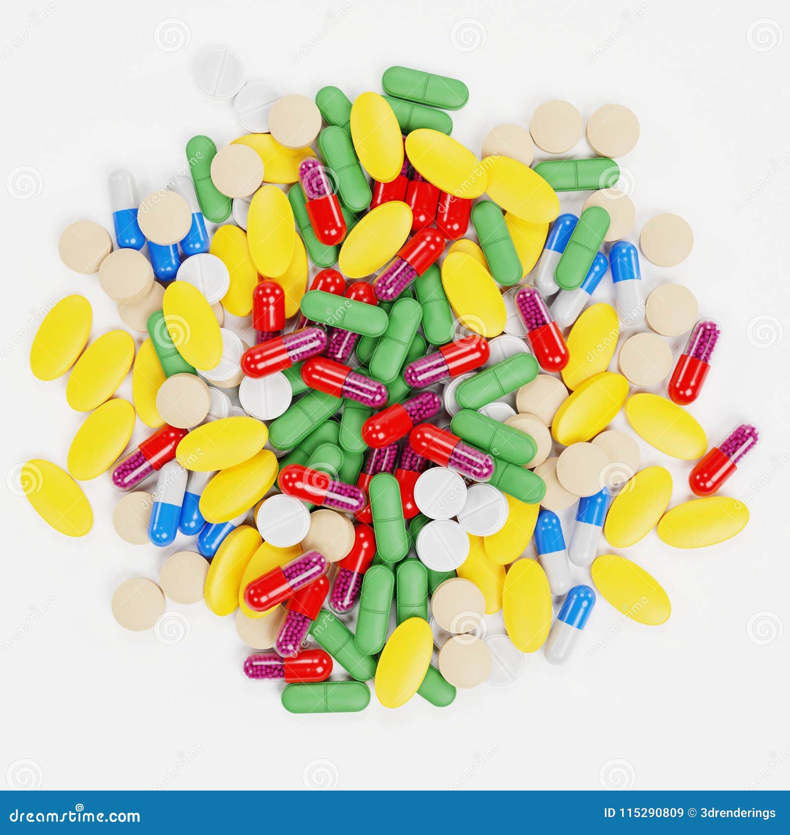 3D Render of Pills Medicine Stock Illustration - Illustration of render ...