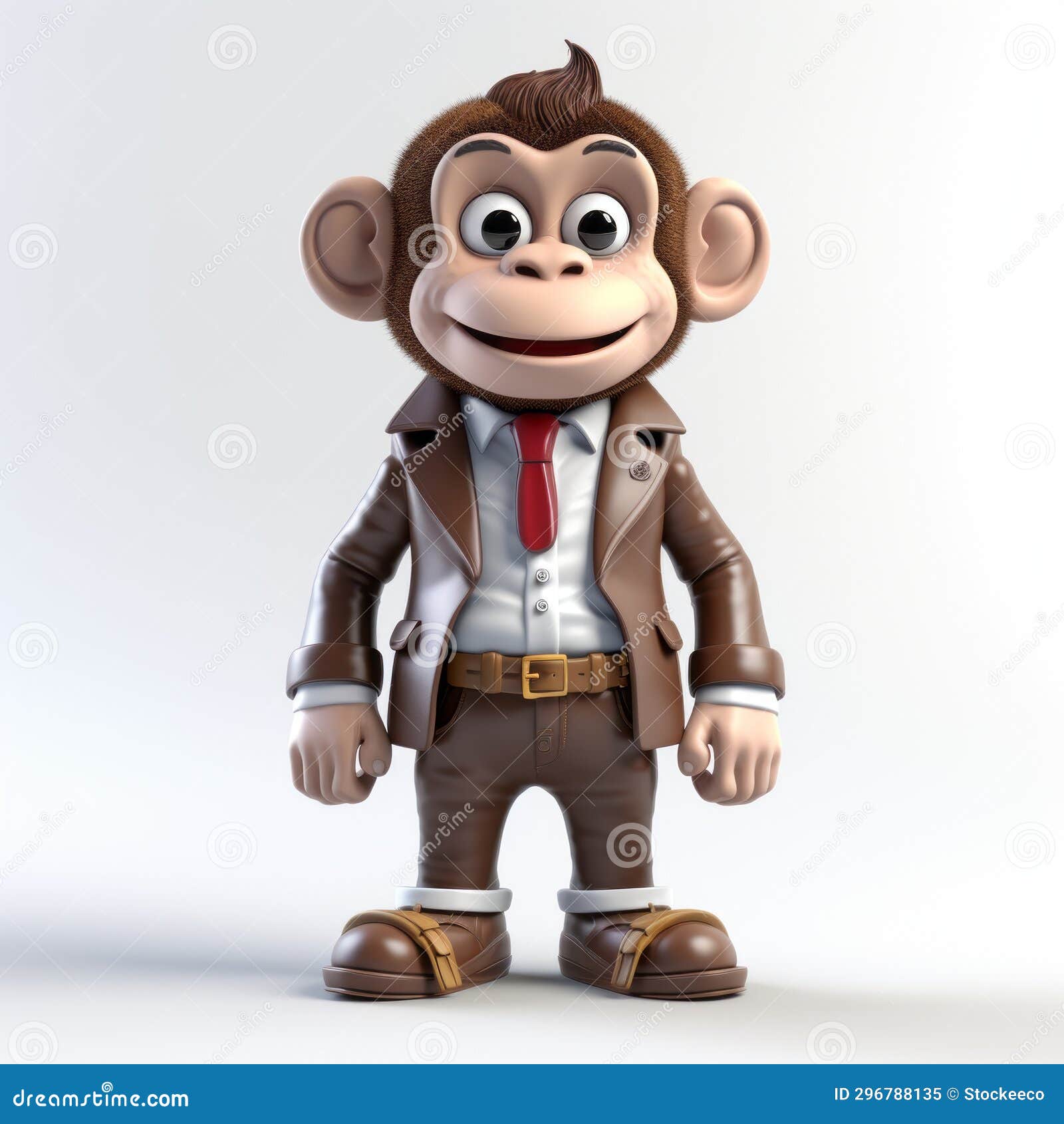 Realistic 3d Render of Playful Monkey in Business Suit Stock ...