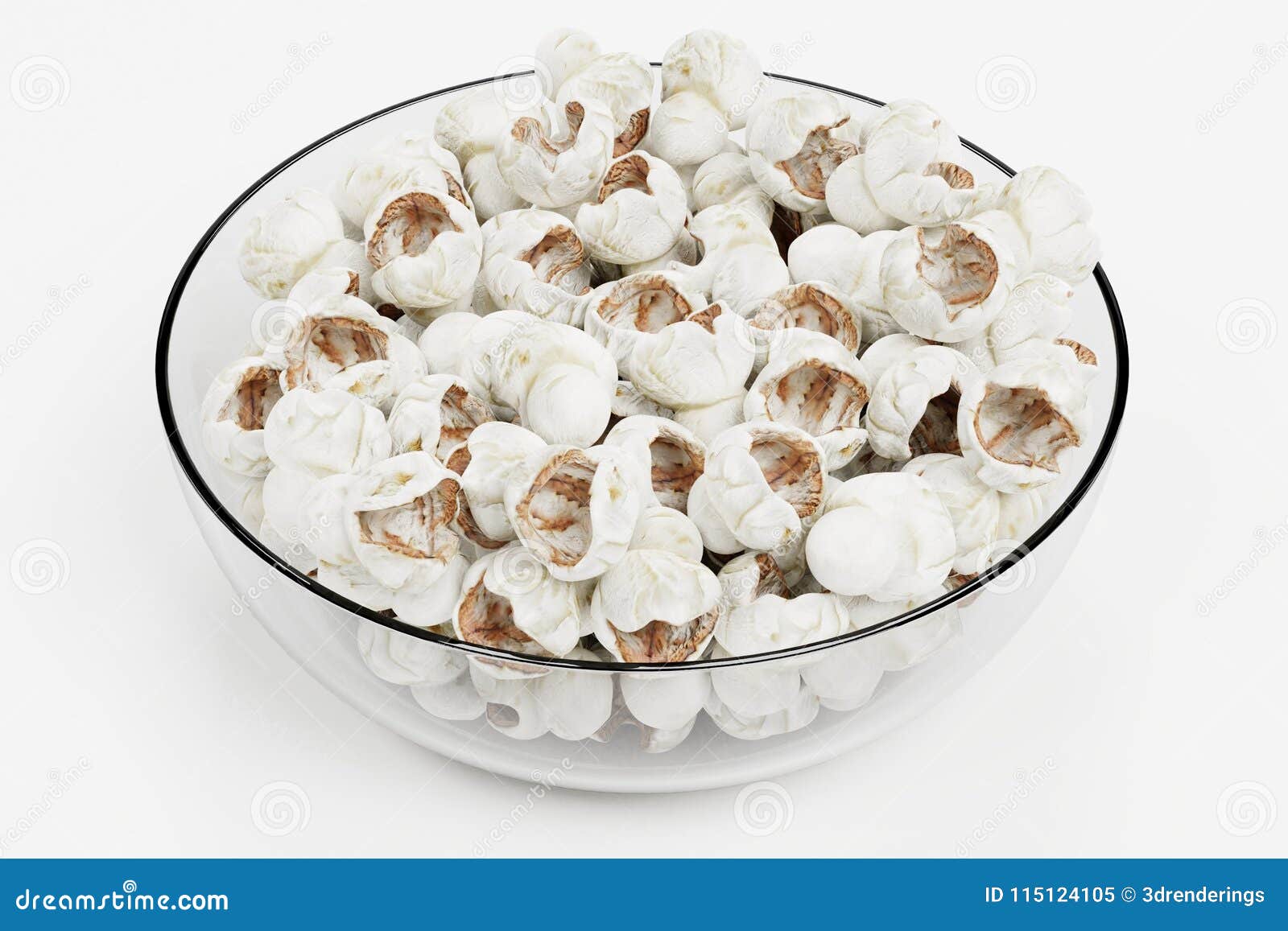 3D Render of Popcorn stock illustration. Illustration of cinema - 115124105
