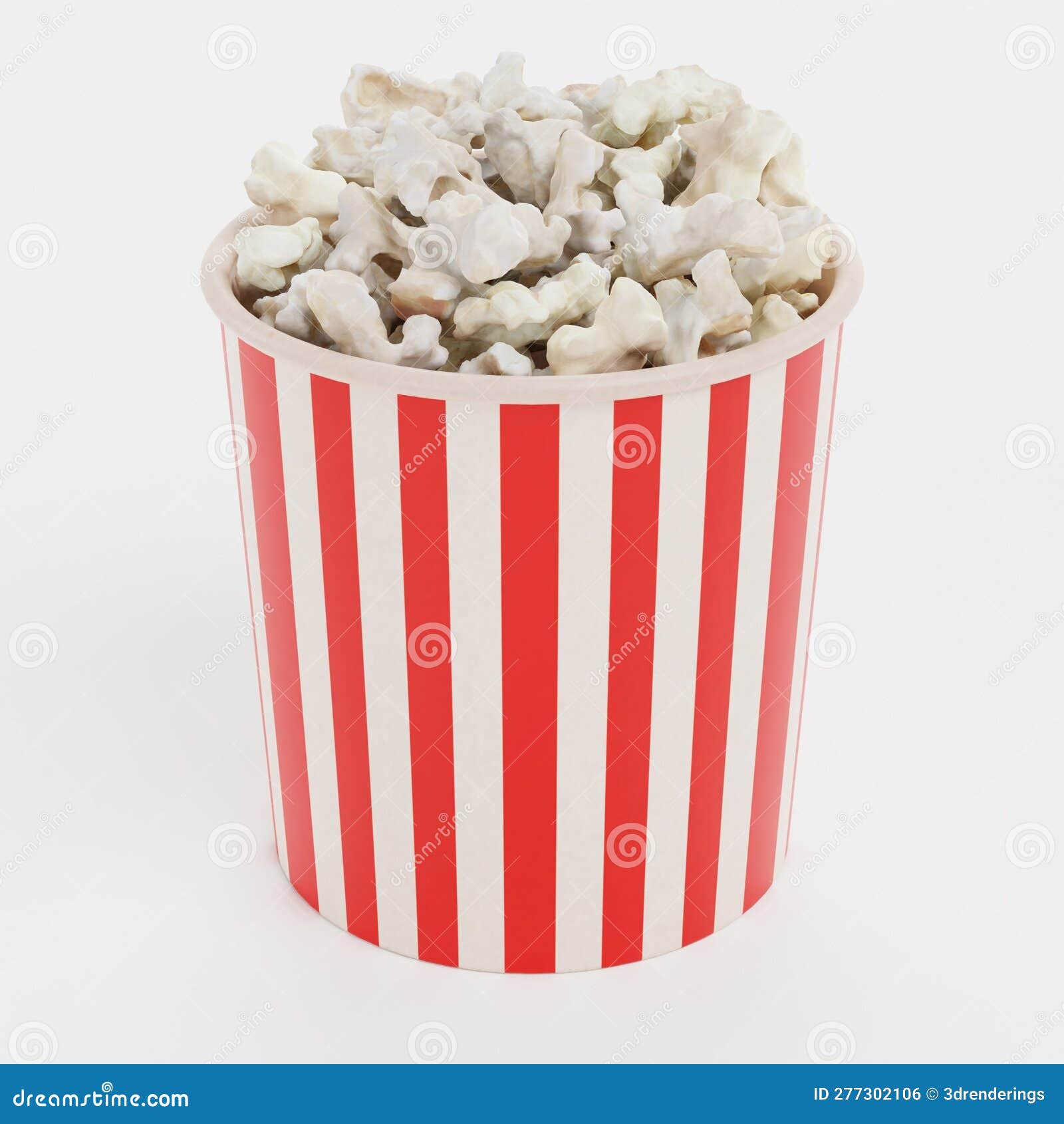 3D Render of Popcorn in Cup Stock Illustration - Illustration of ...