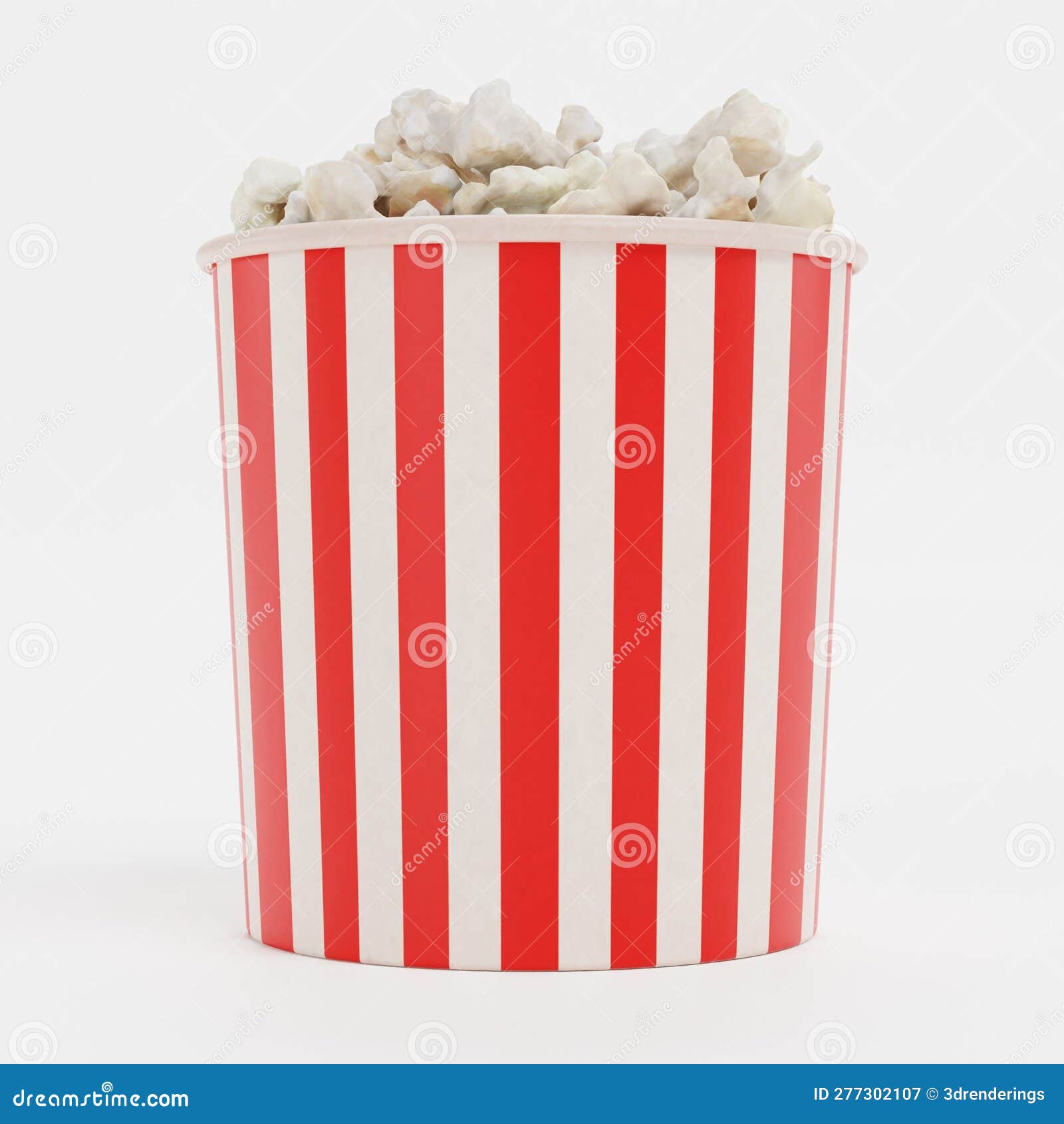 3D Render of Popcorn in Cup Stock Illustration - Illustration of cinema ...