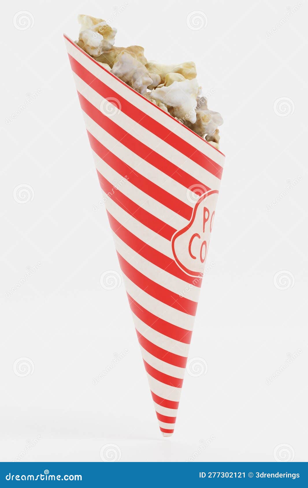 3D Render of Popcorn in Cup Stock Illustration - Illustration of holder ...