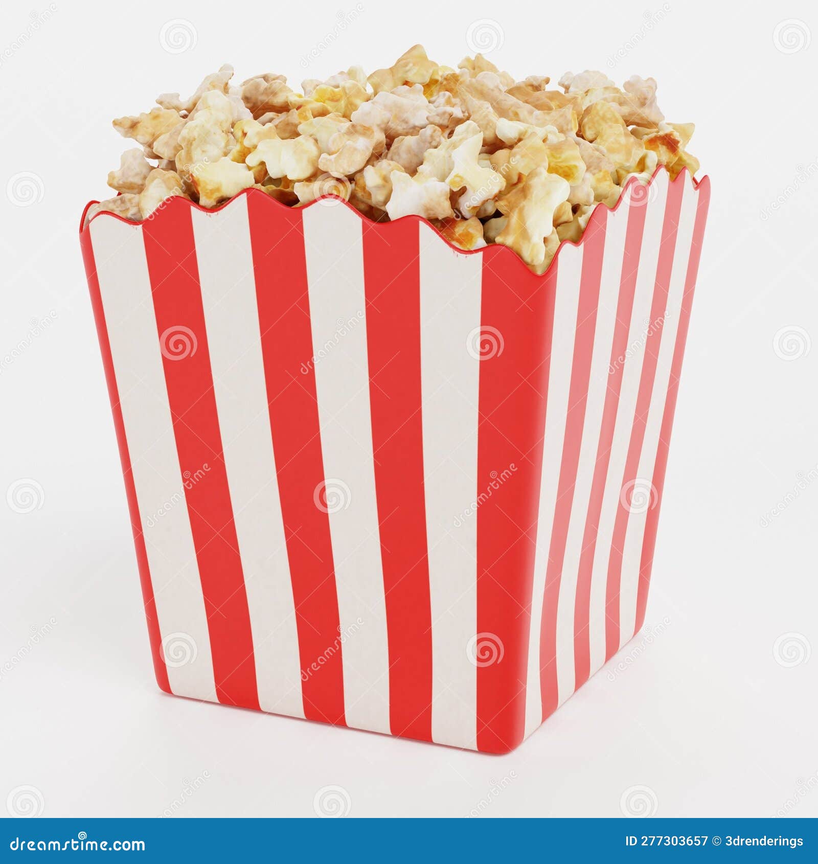 3D Render of Popcorn in Cup Stock Illustration - Illustration of holder ...