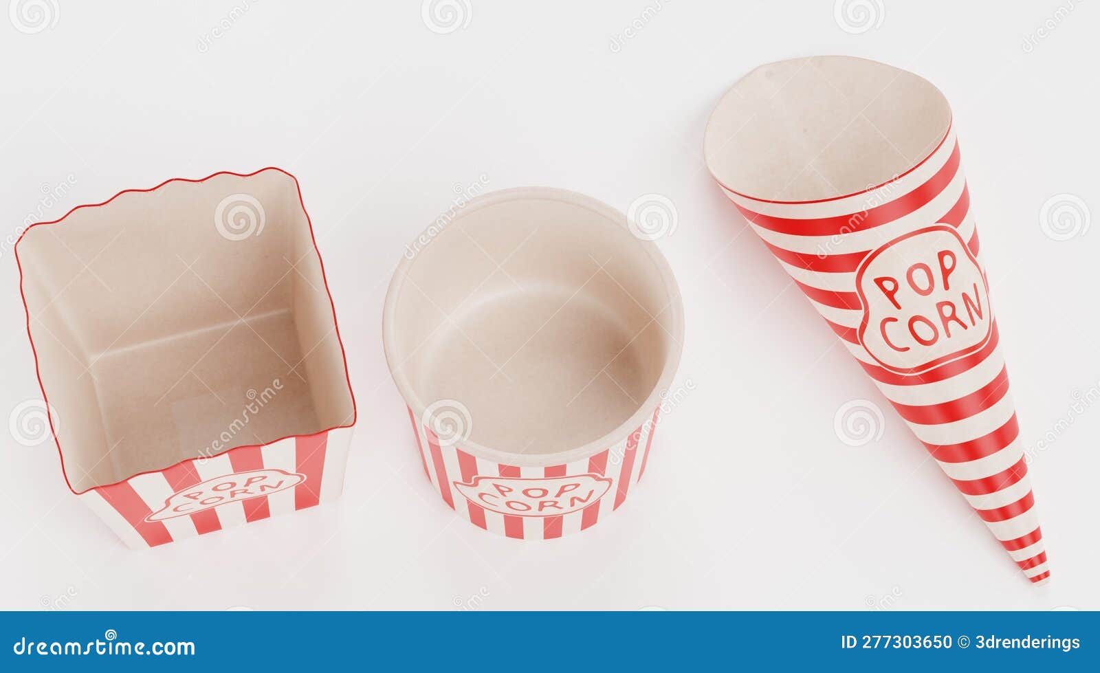 3D Render of Popcorn Cups stock illustration. Illustration of sweet ...