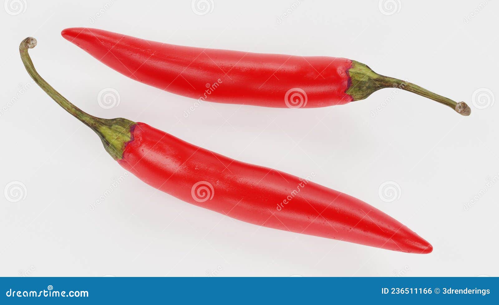 3D Render of Red Chilli stock illustration. Illustration of spicy ...