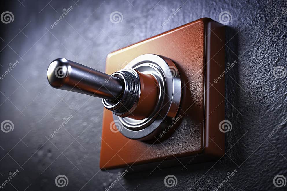 Realistic 3D Render of a Red Toggle Switch in the Off Position Ideal ...