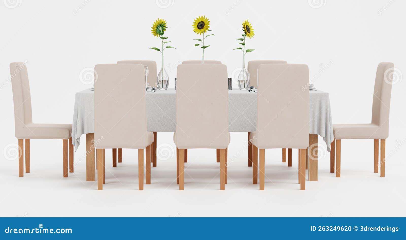 3D Render of Restaurant Table Stock Illustration - Illustration of ...