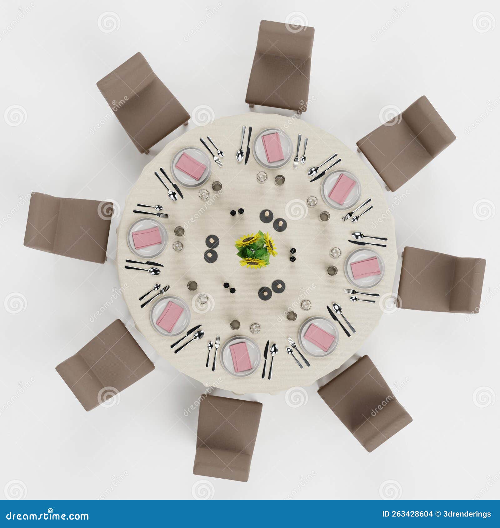 3D Render of Restaurant Table Stock Illustration - Illustration of ...