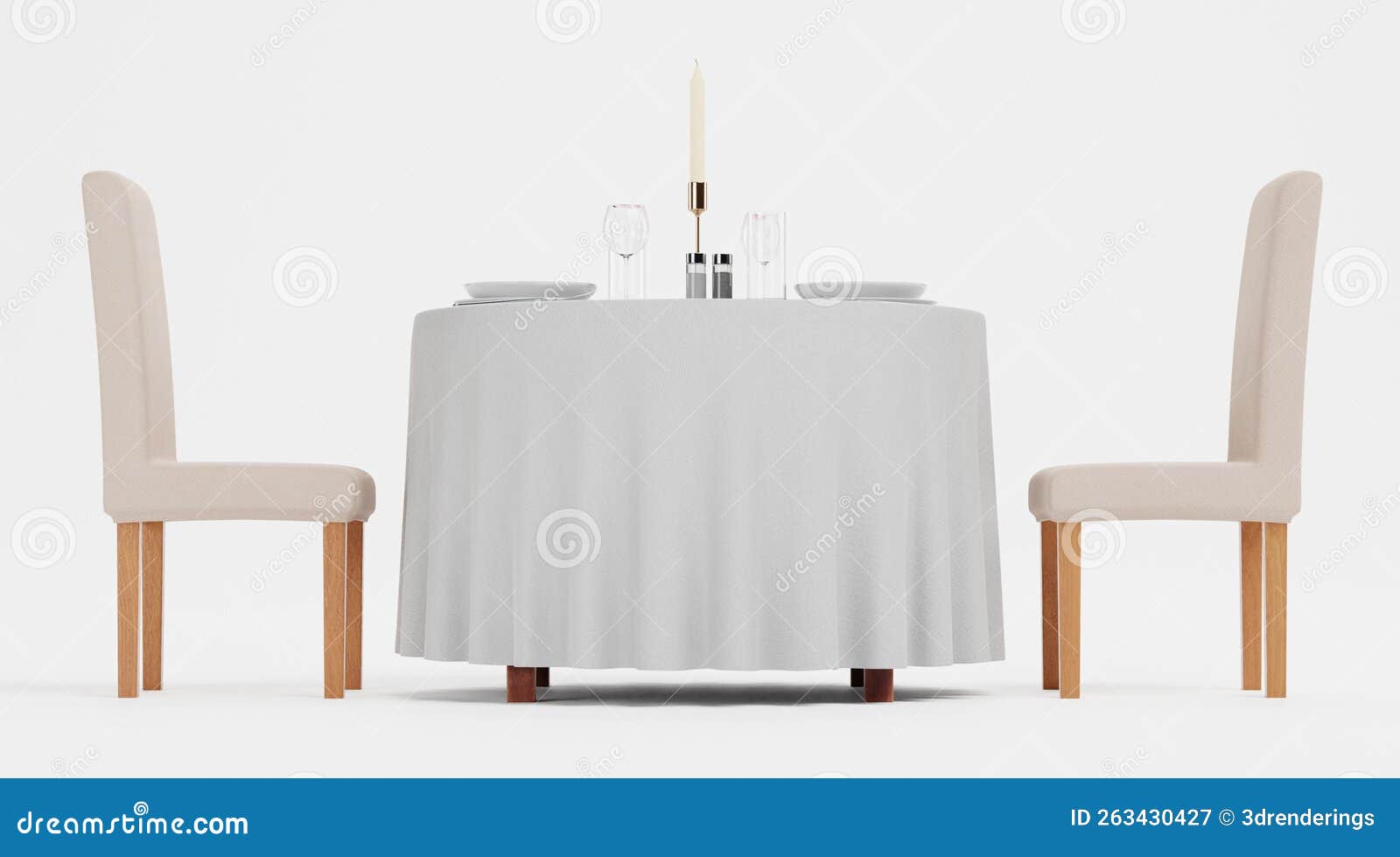 3D Render of Restaurant Table Stock Illustration - Illustration of ...