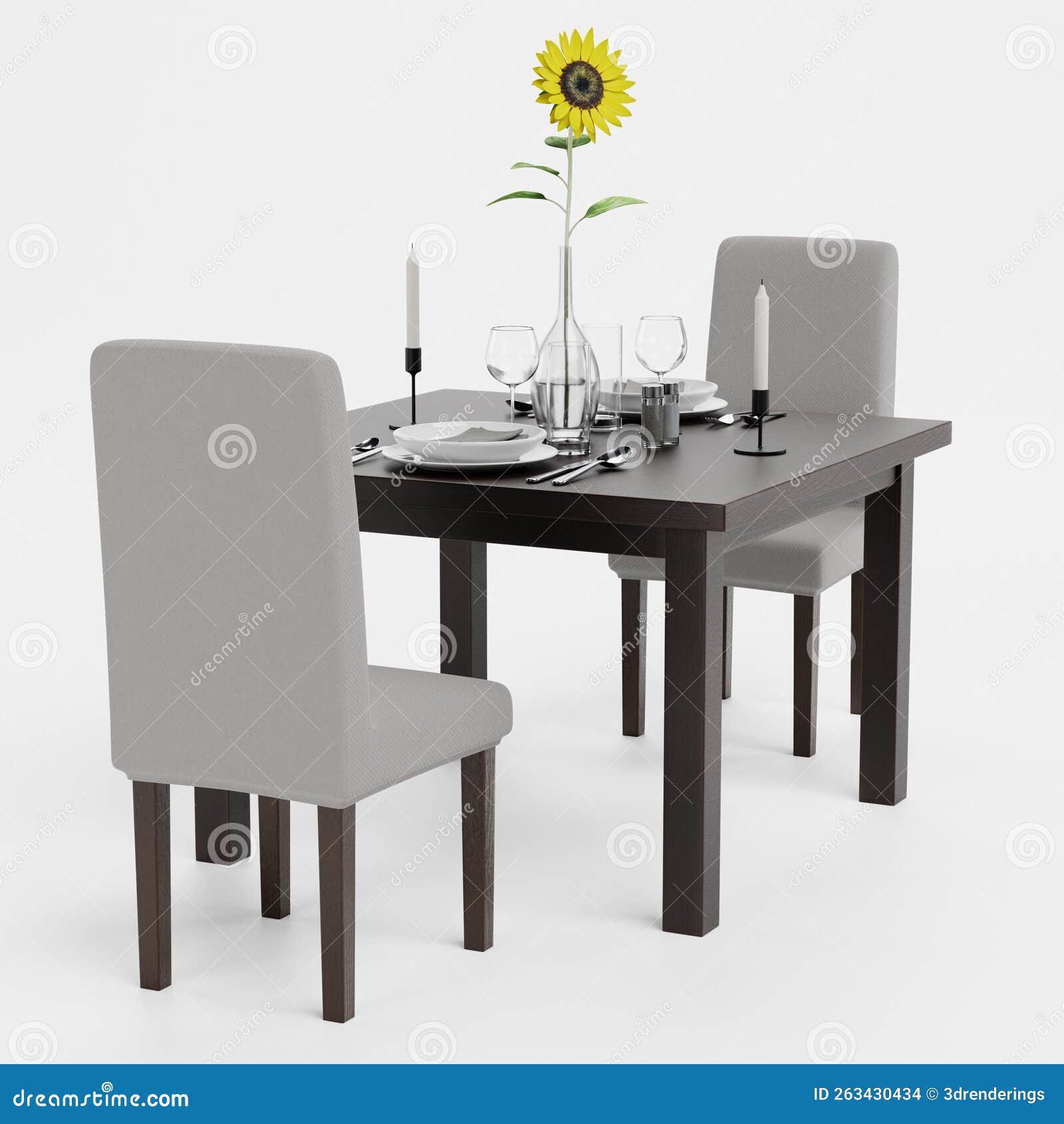 3D Render of Restaurant Table Stock Illustration - Illustration of ...