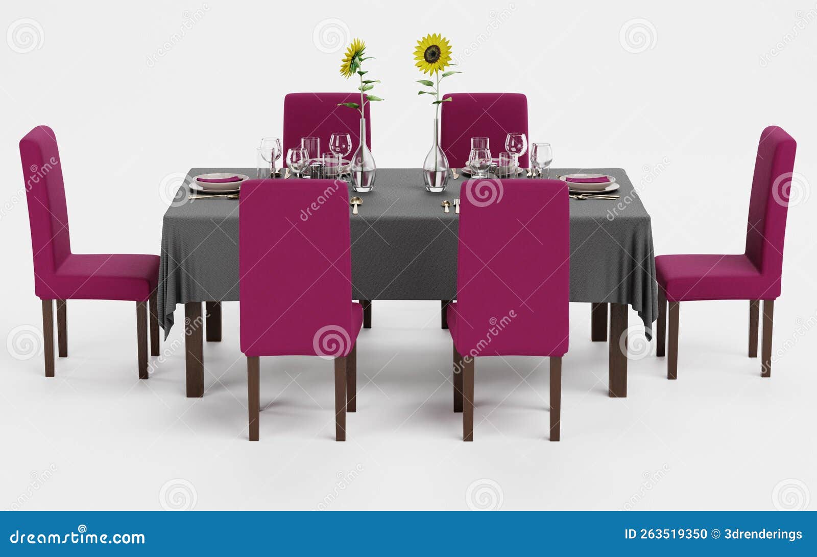 3D Render of Restaurant Table Stock Illustration - Illustration of ...