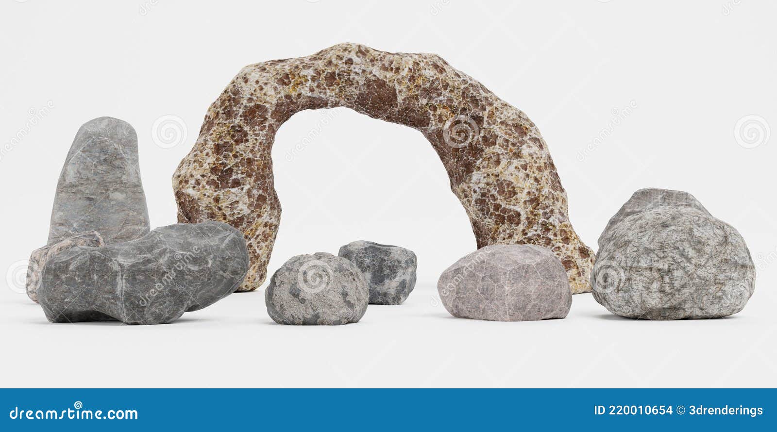 3D Render of Rock Stones stock illustration. Illustration of terrain ...