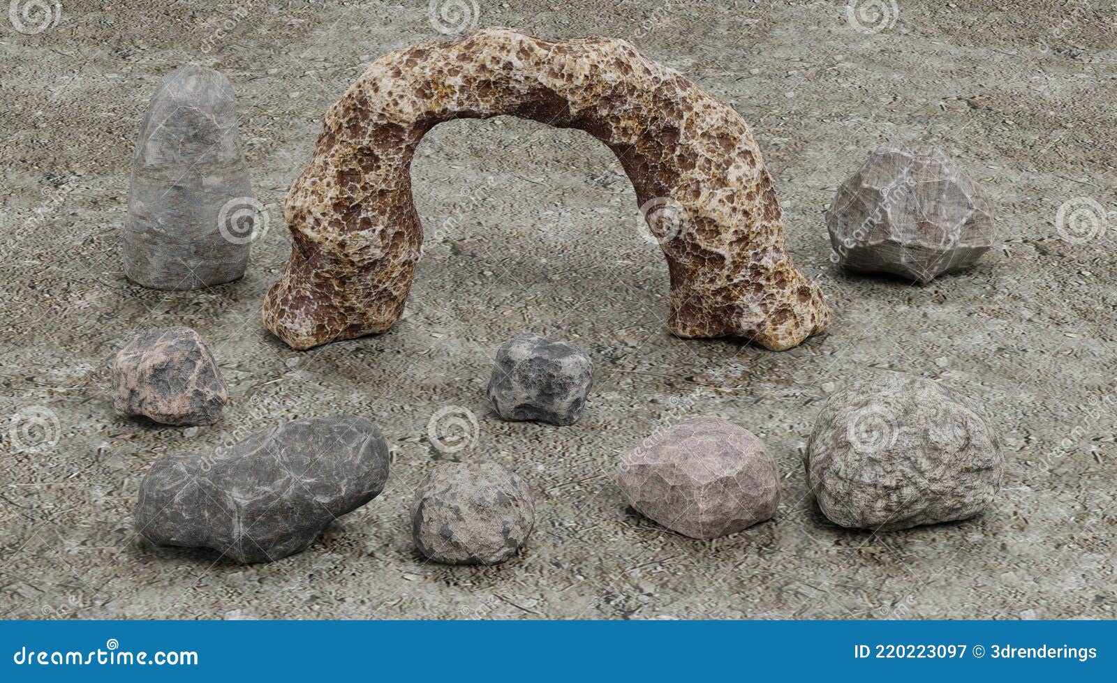 3D Render of Rock Stones stock illustration. Illustration of boulder ...