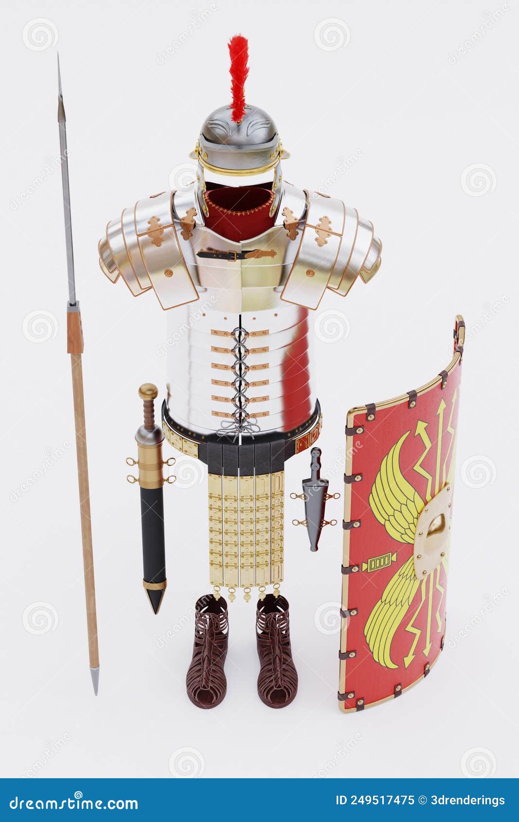 3D Render of Roman Armor - Full Stock Illustration - Illustration of ...