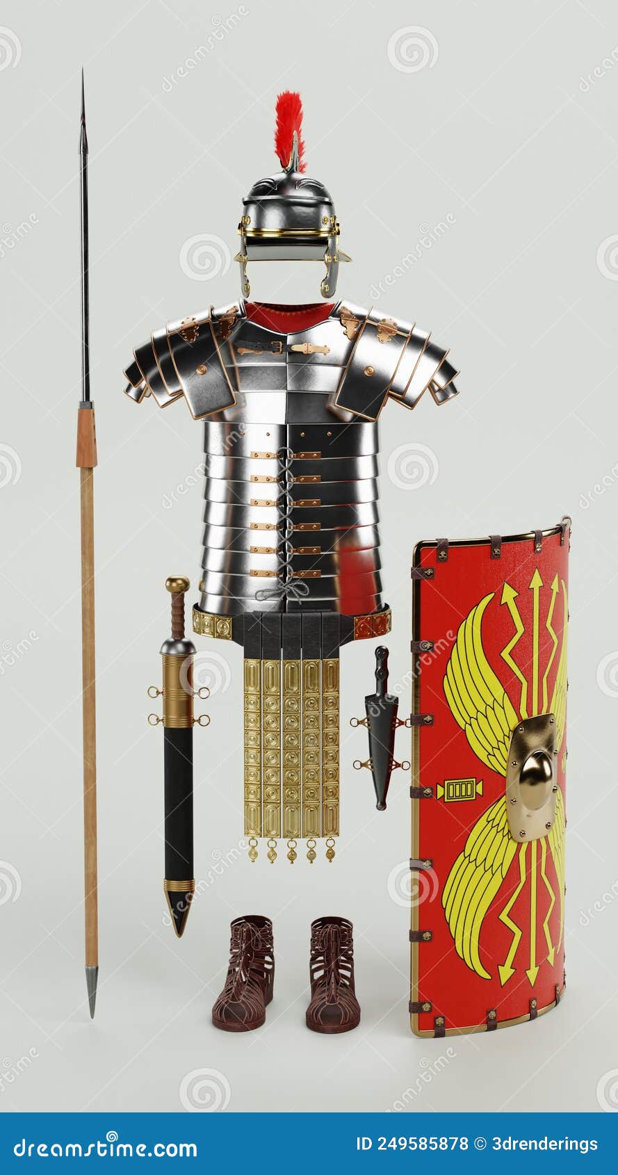 3D Render of Roman Armor - Full Stock Illustration - Illustration of ...