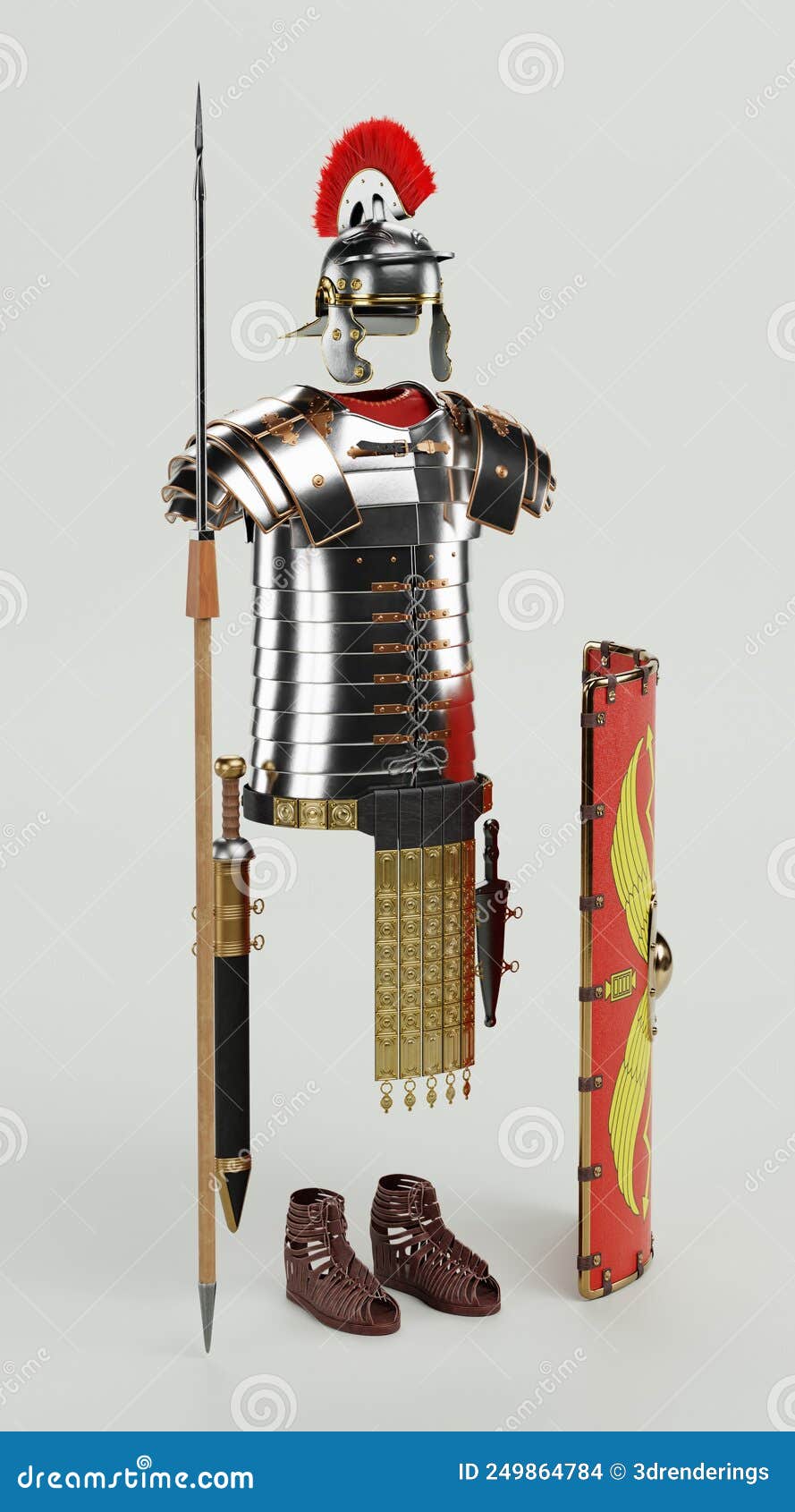 3D Render of Roman Armor - Full Stock Illustration - Illustration of ...