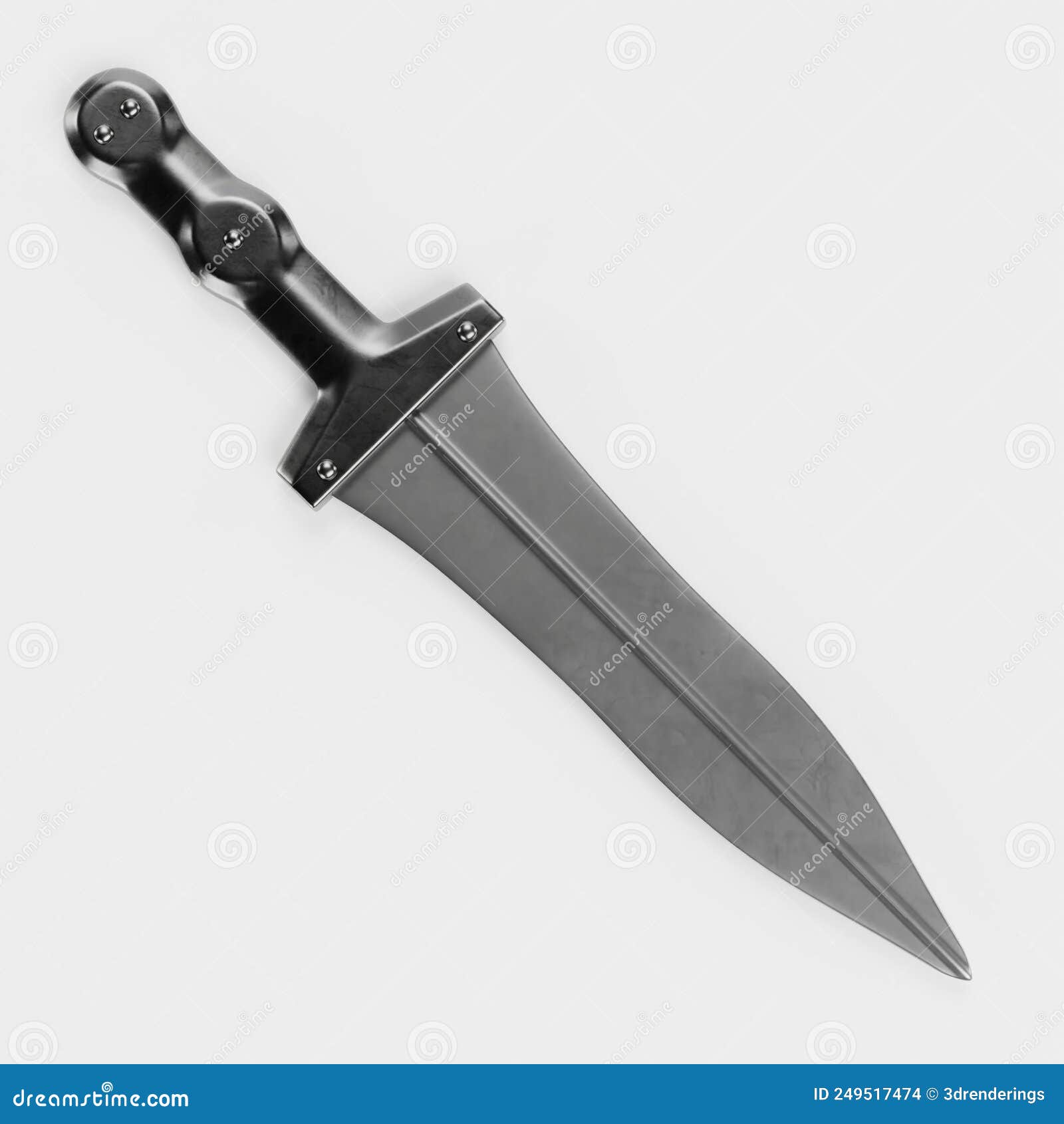 3D Render of Roman Dagger stock illustration. Illustration of weapon ...