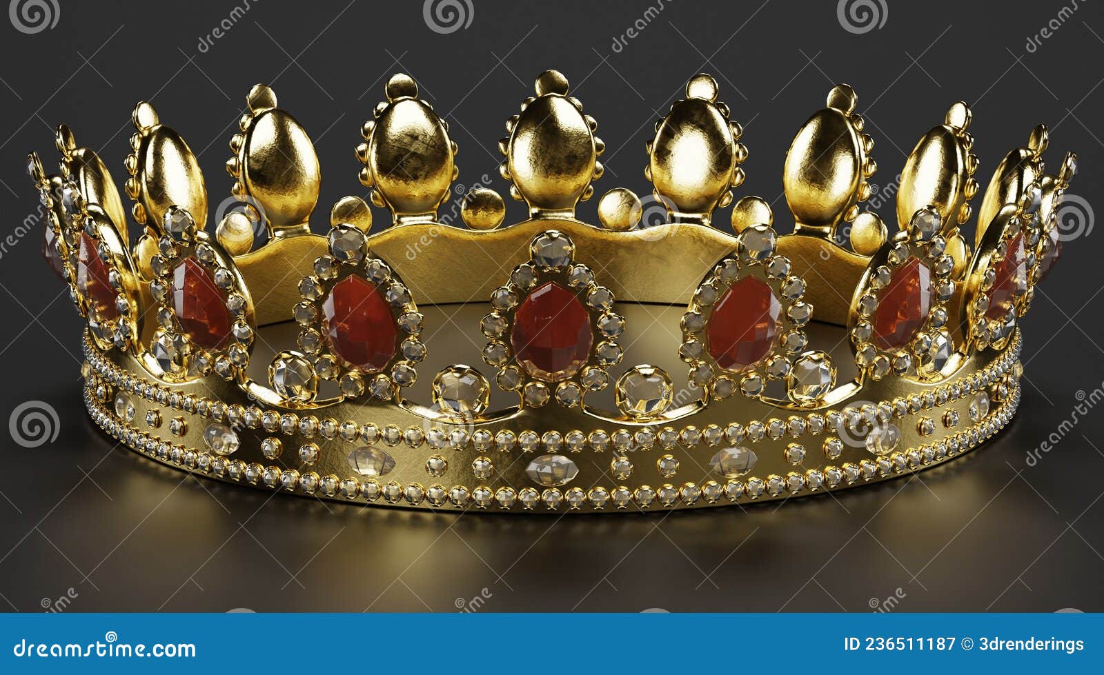 3D Render of Royal Crown stock illustration. Illustration of clothing ...