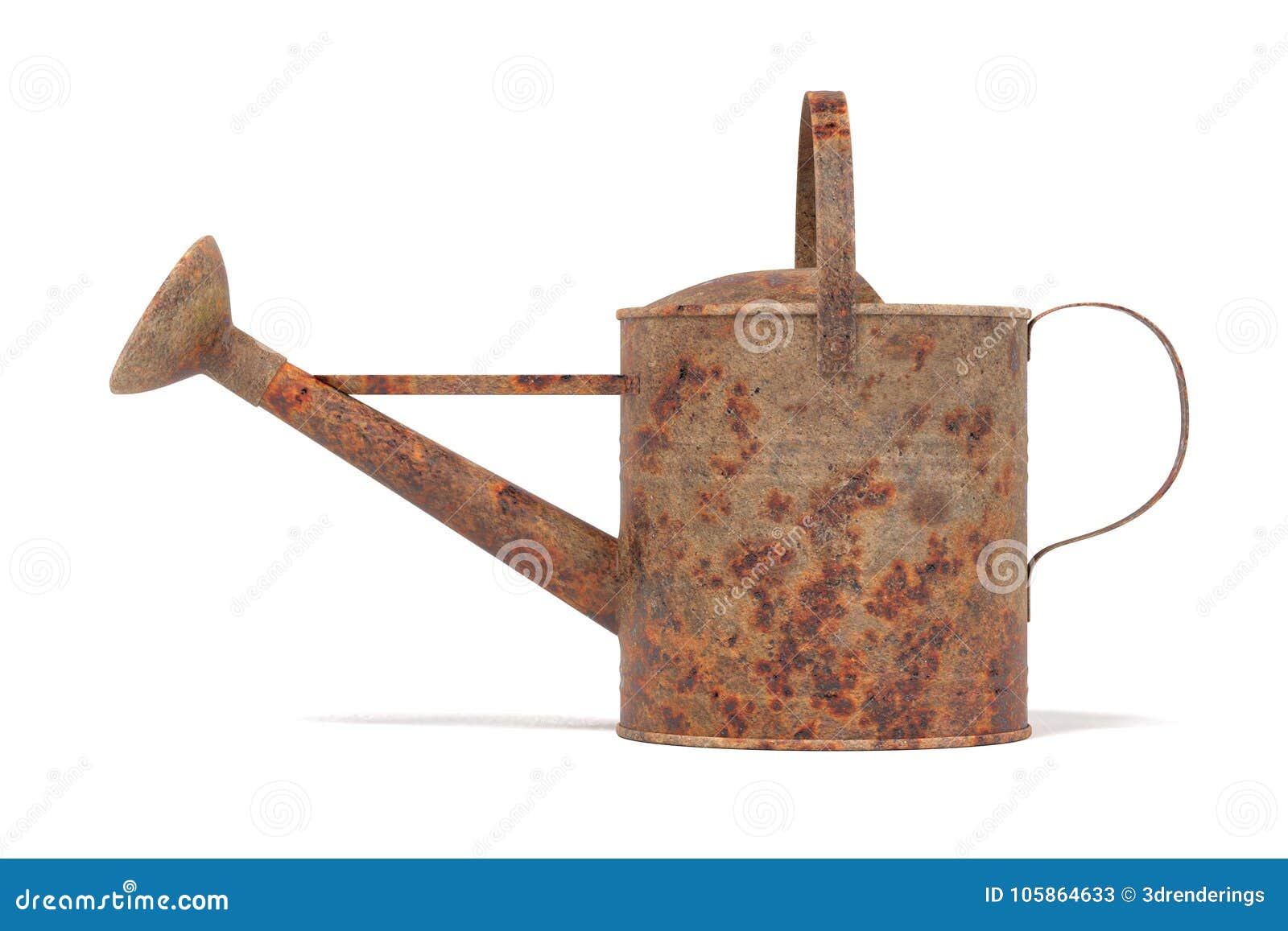 3D Render of Rusty Watering Can Stock Illustration - Illustration of ...