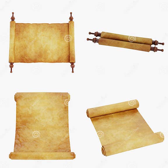 3D Render of Scrolls stock illustration. Illustration of realistic ...