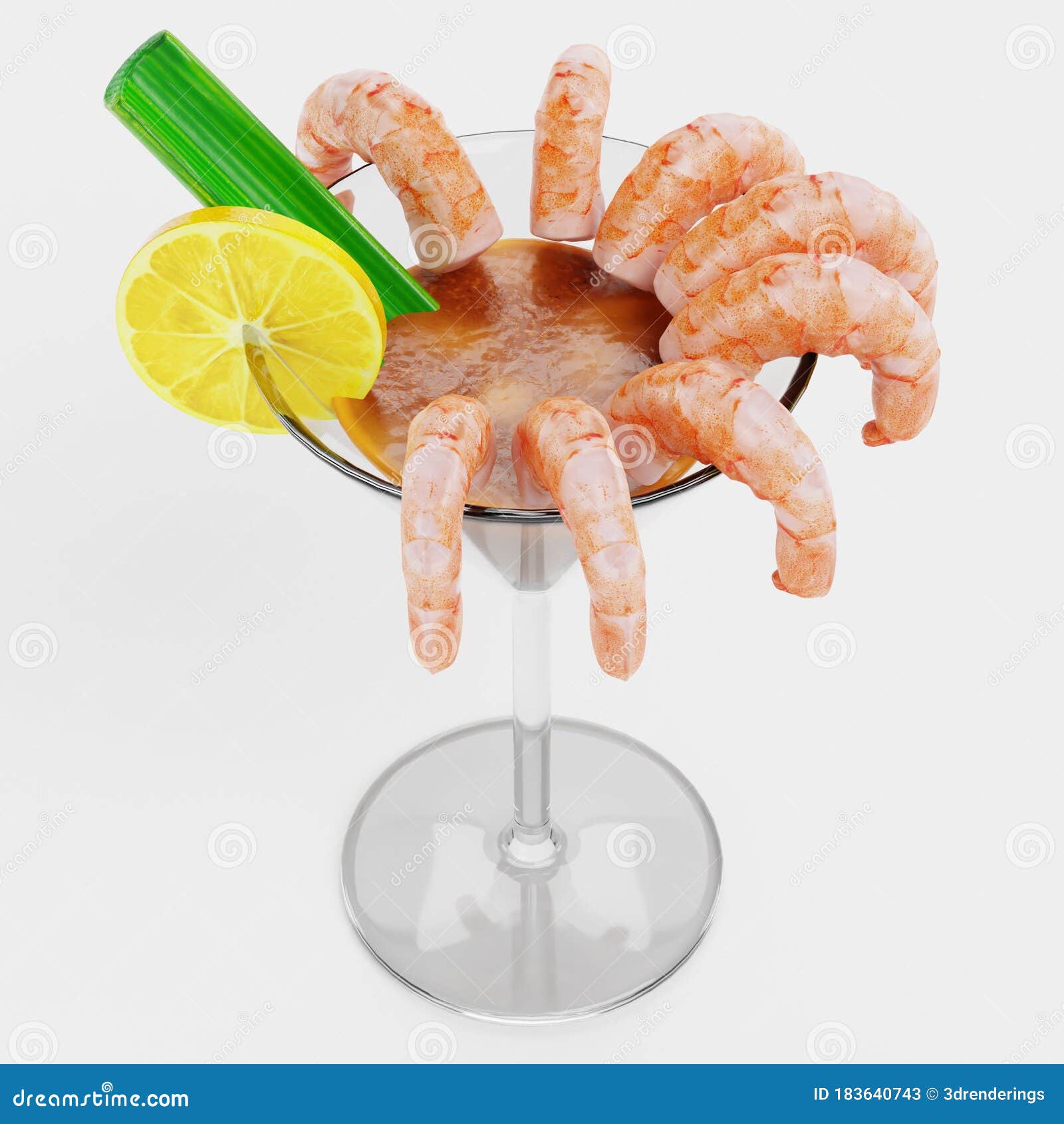 Shrimp Cocktail Drawing Illustration . Cartoon Vector | CartoonDealer ...