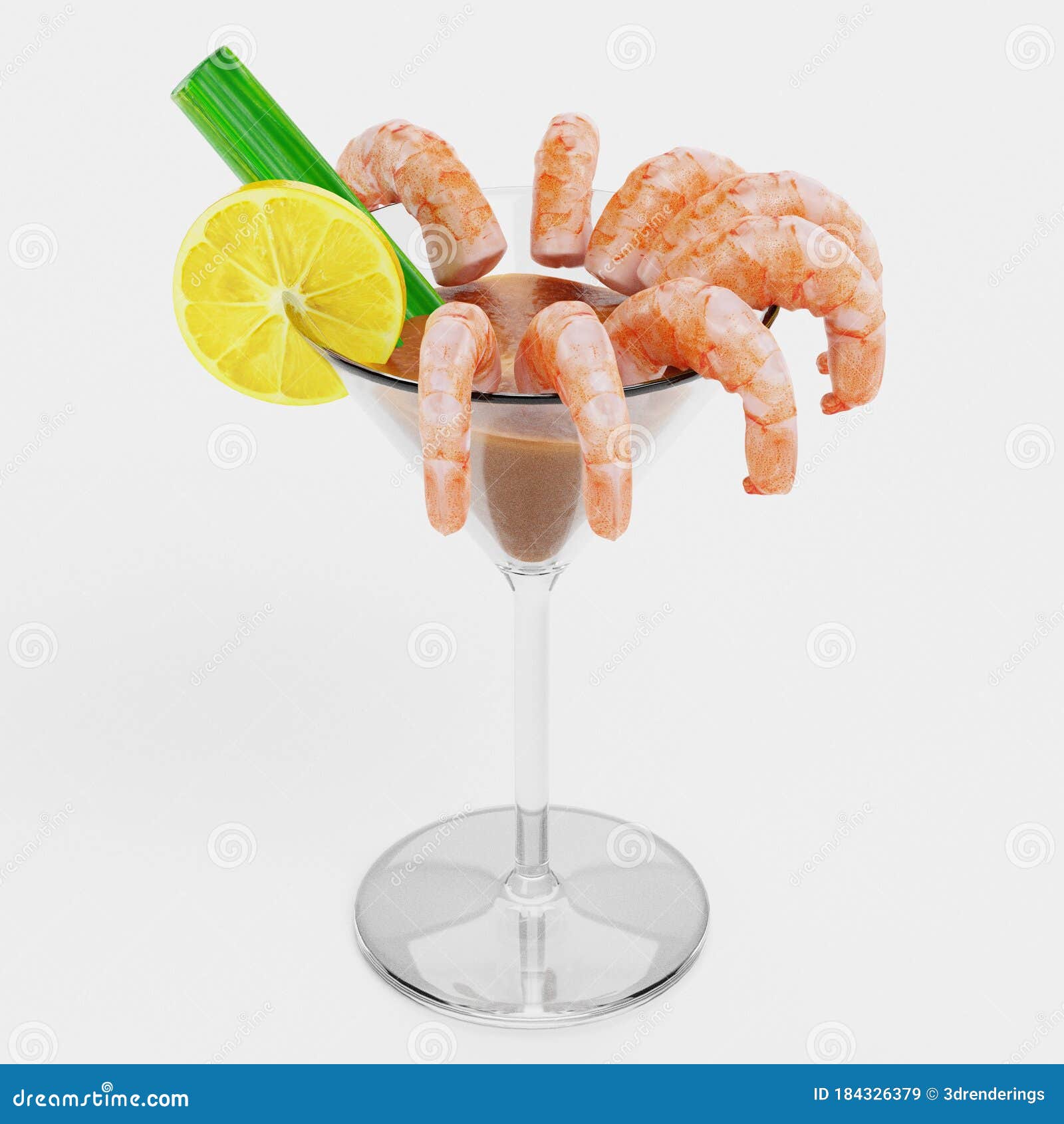 Shrimp Cocktail Drawing Illustration . Cartoon Vector | CartoonDealer ...