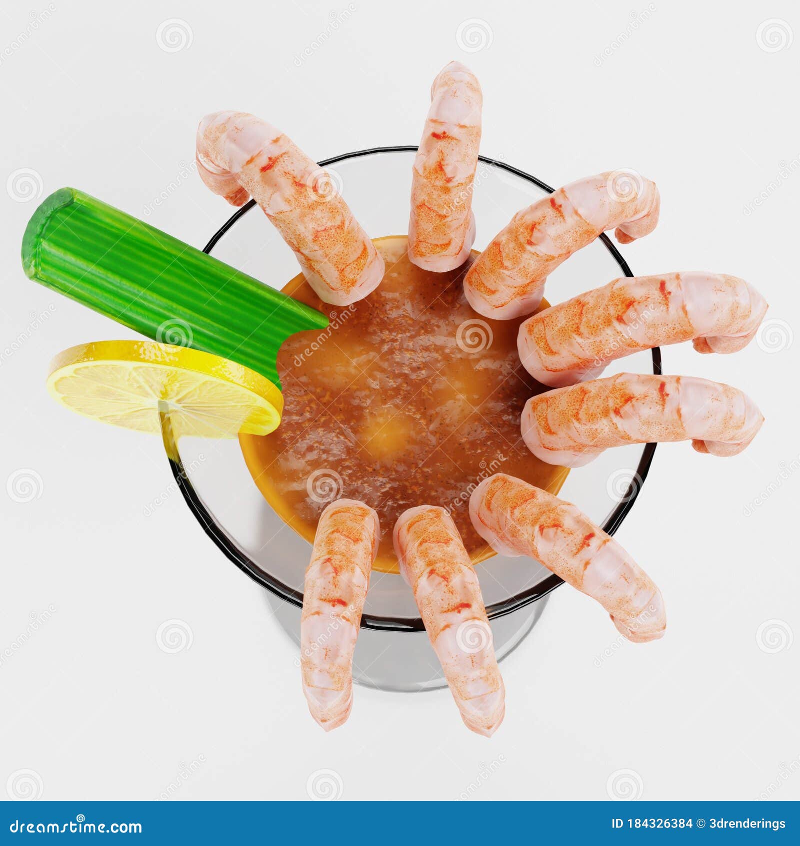 Shrimp Cocktail Drawing Illustration . Cartoon Vector | CartoonDealer ...