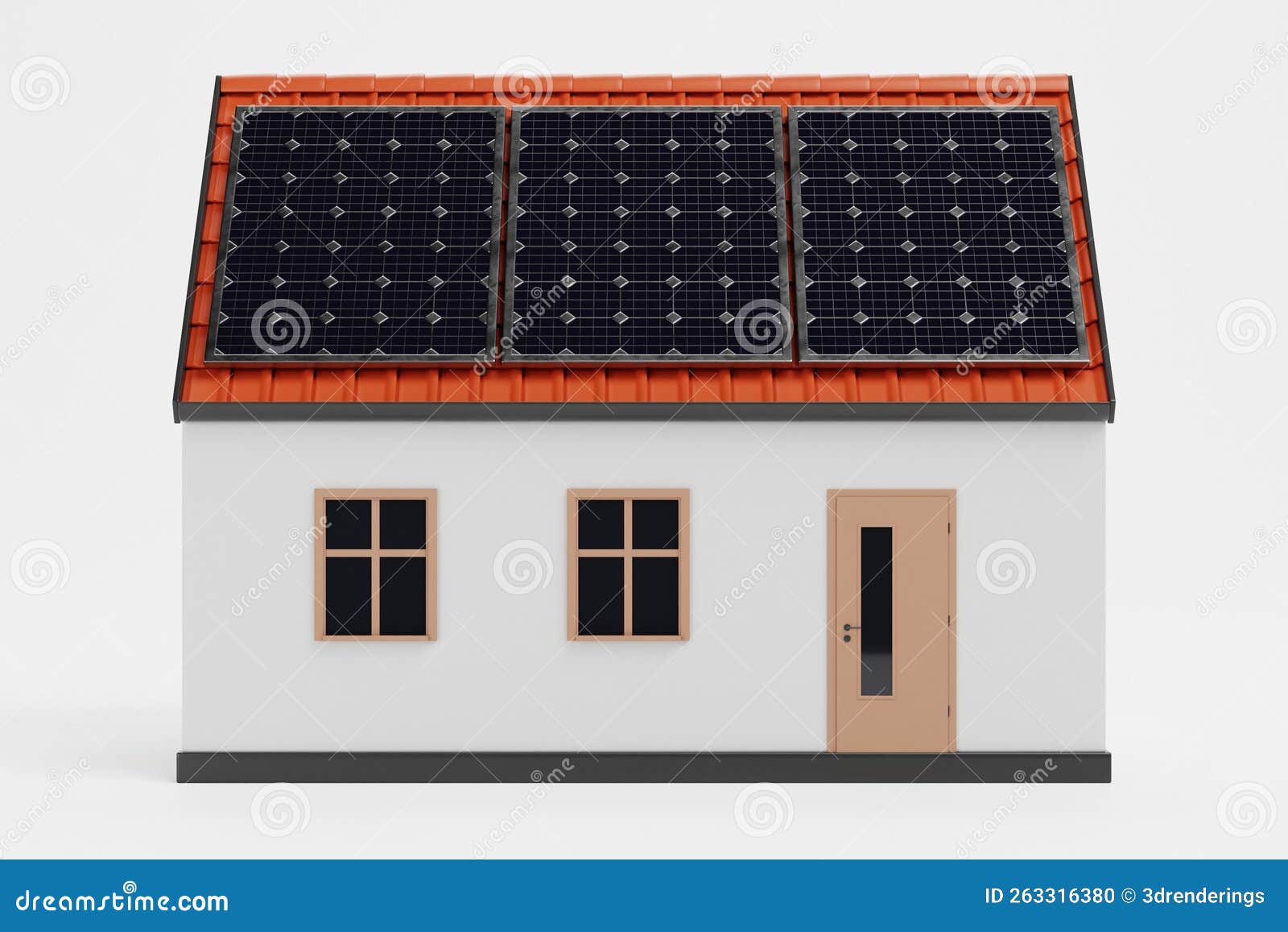 3D Render of Solar House stock illustration. Illustration of ...