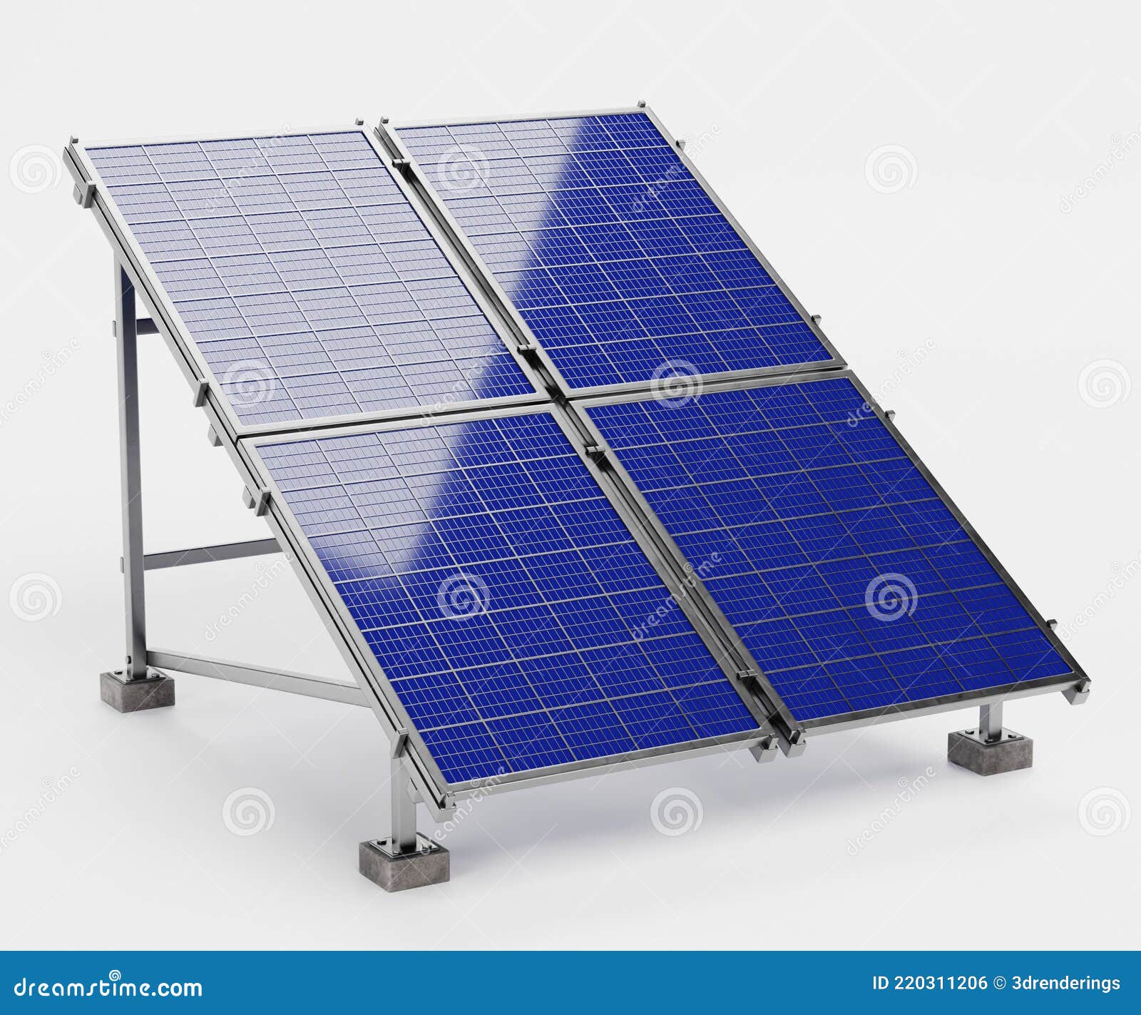 3D Render of Solar Panel stock illustration. Illustration of green ...