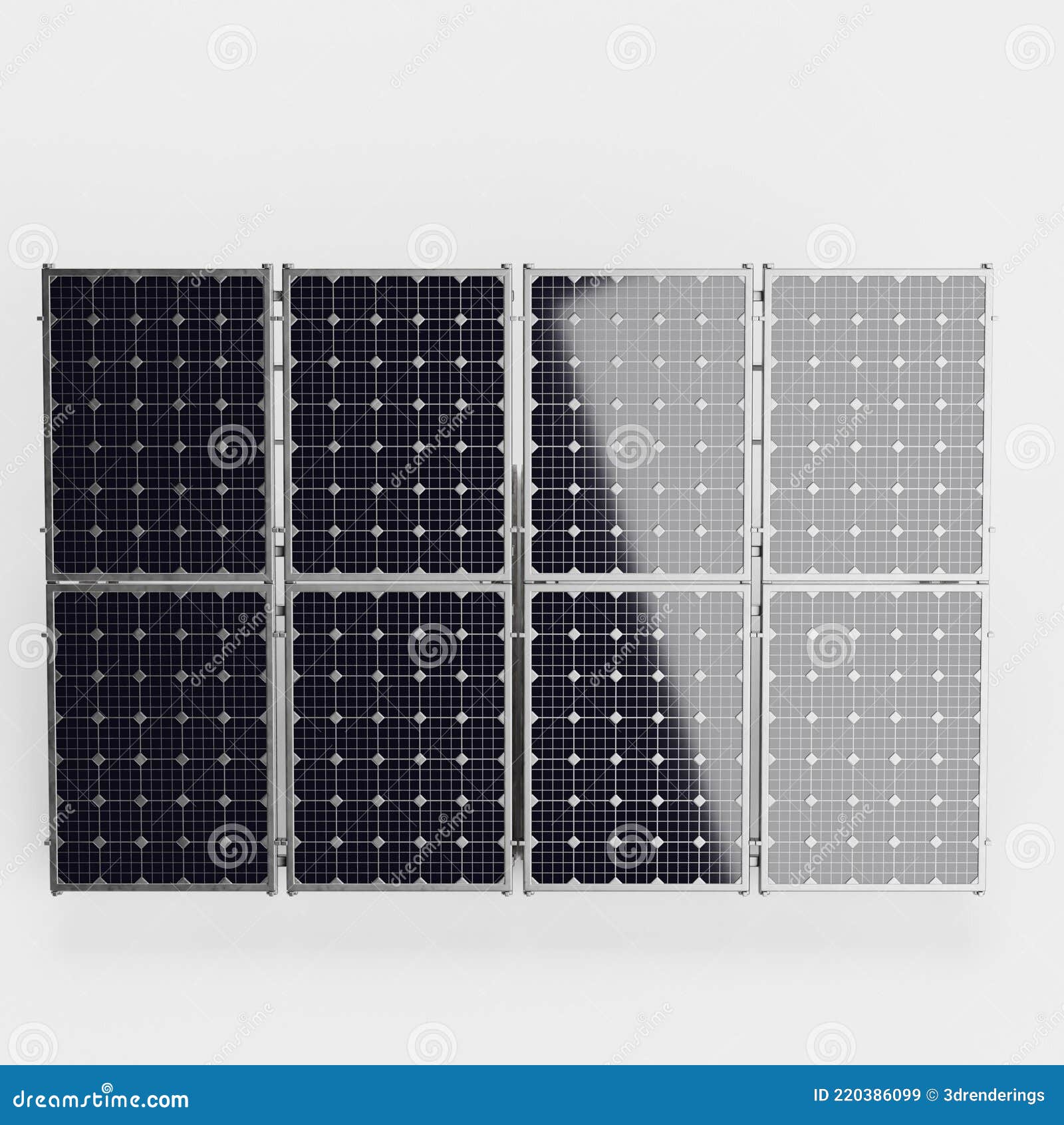 3D Render of Solar Panels stock illustration. Illustration of green ...