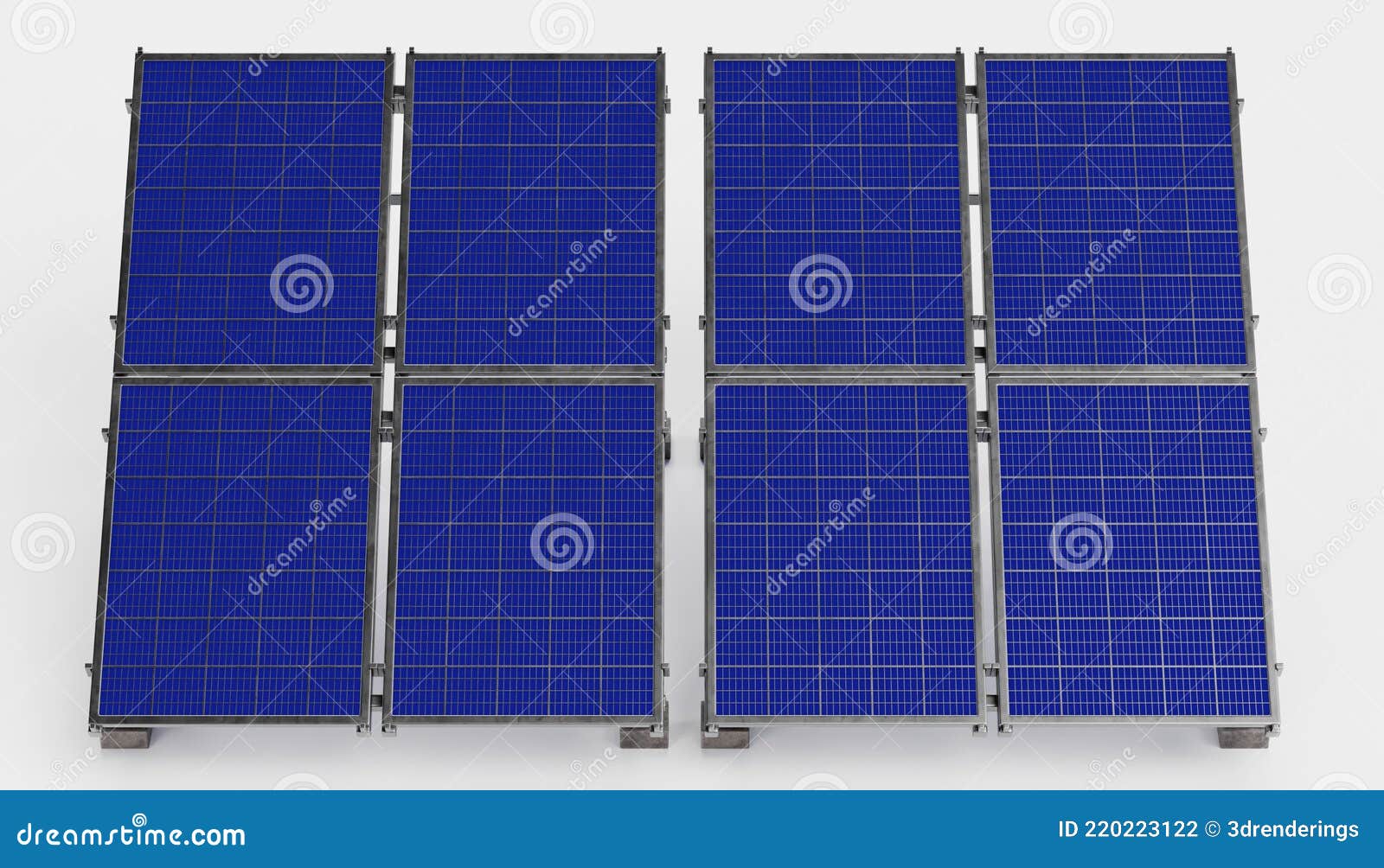 3D Render of Solar Panels stock illustration. Illustration of collector ...