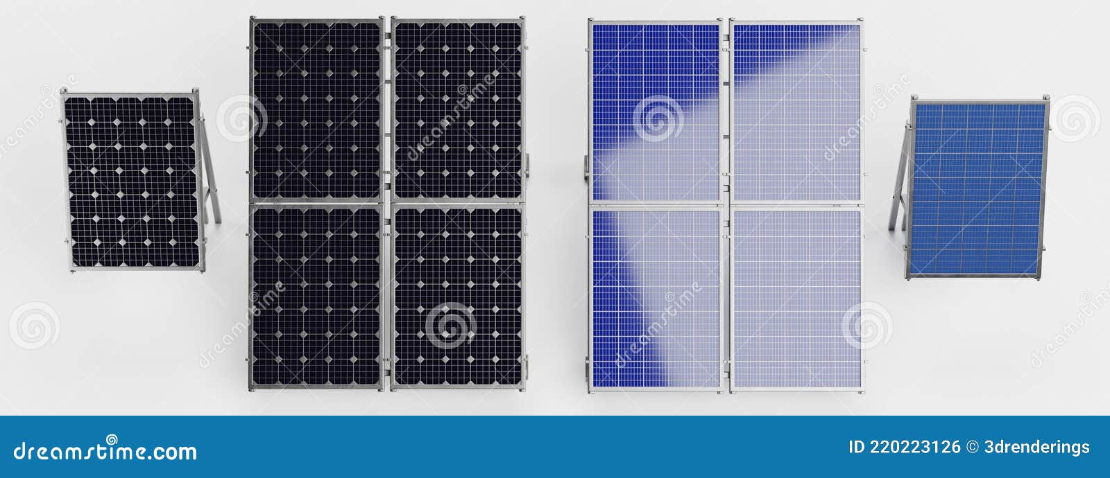 3D Render of Solar Panels stock illustration. Illustration of ecology ...