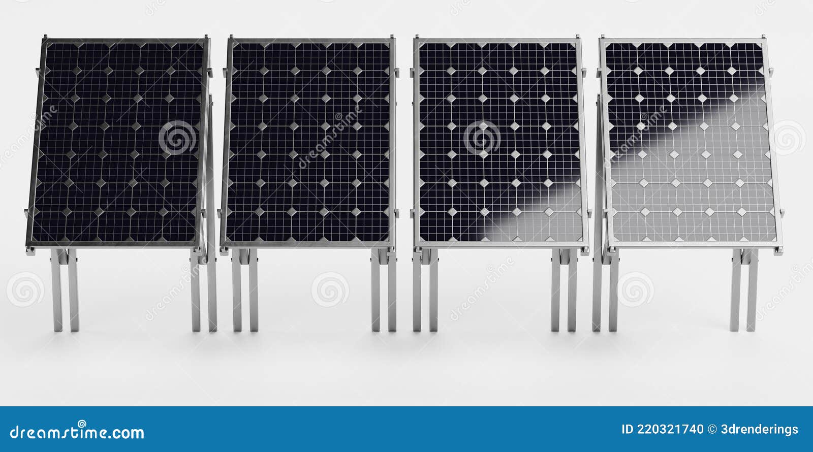 3D Render of Solar Panels stock illustration. Illustration of roof ...
