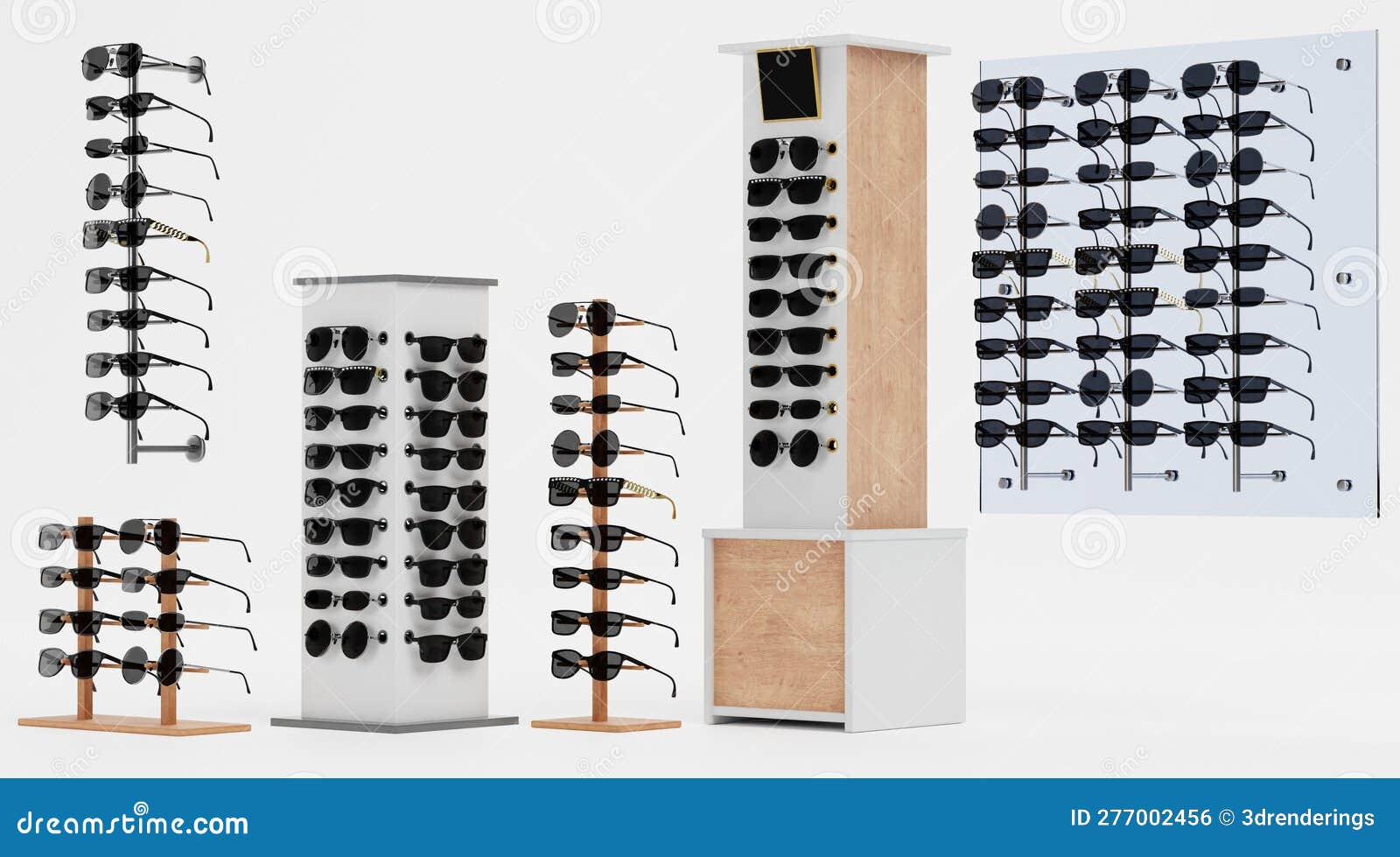 3D Render of Sunglasses on Stand Stock Illustration - Illustration of ...