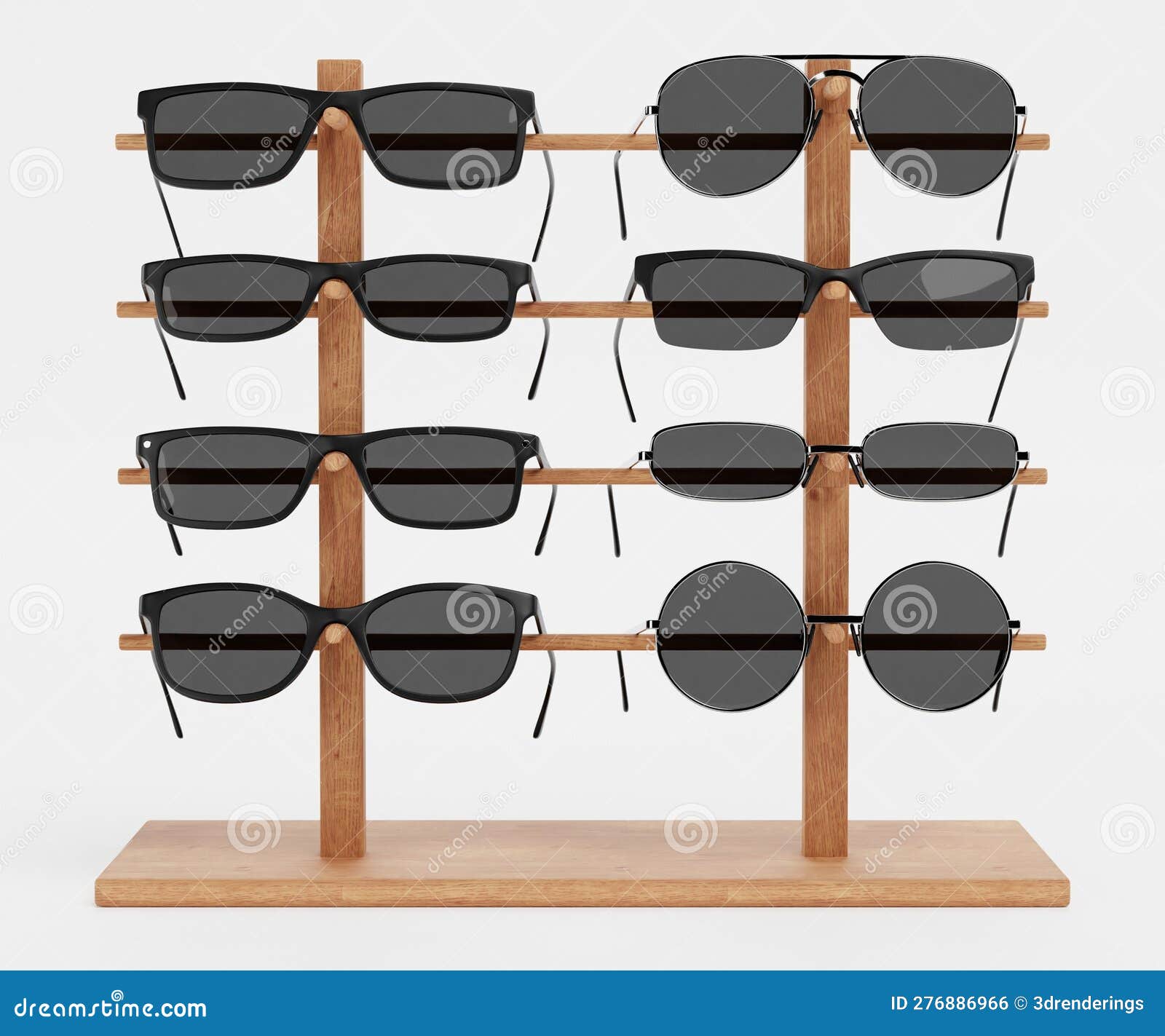 3D Render of Sunglasses on Stand Stock Illustration - Illustration of ...