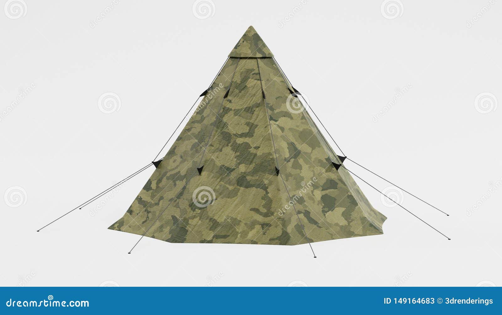 3d Render of Tent stock illustration. Illustration of holiday - 149164683