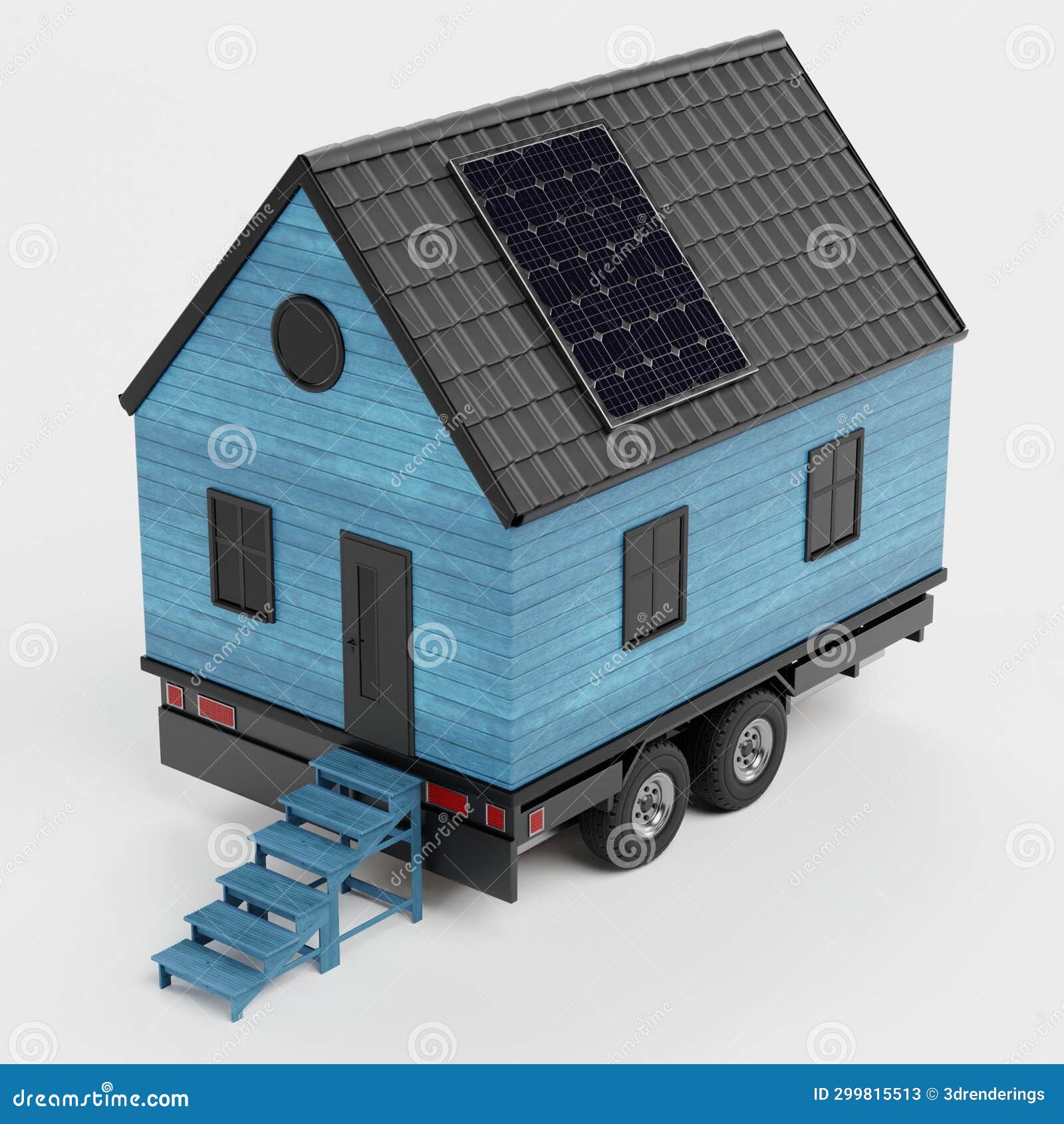 3D Render of Tiny House stock illustration. Illustration of platform ...
