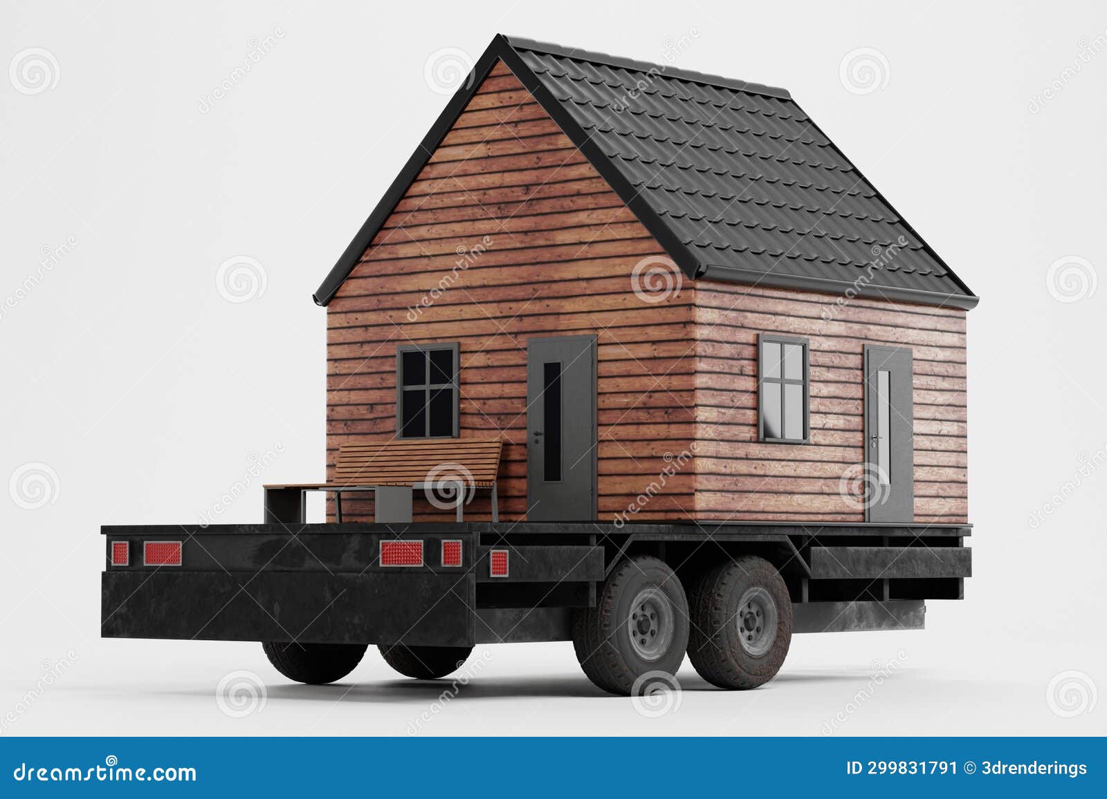 3D Render of Tiny House stock illustration. Illustration of metal ...