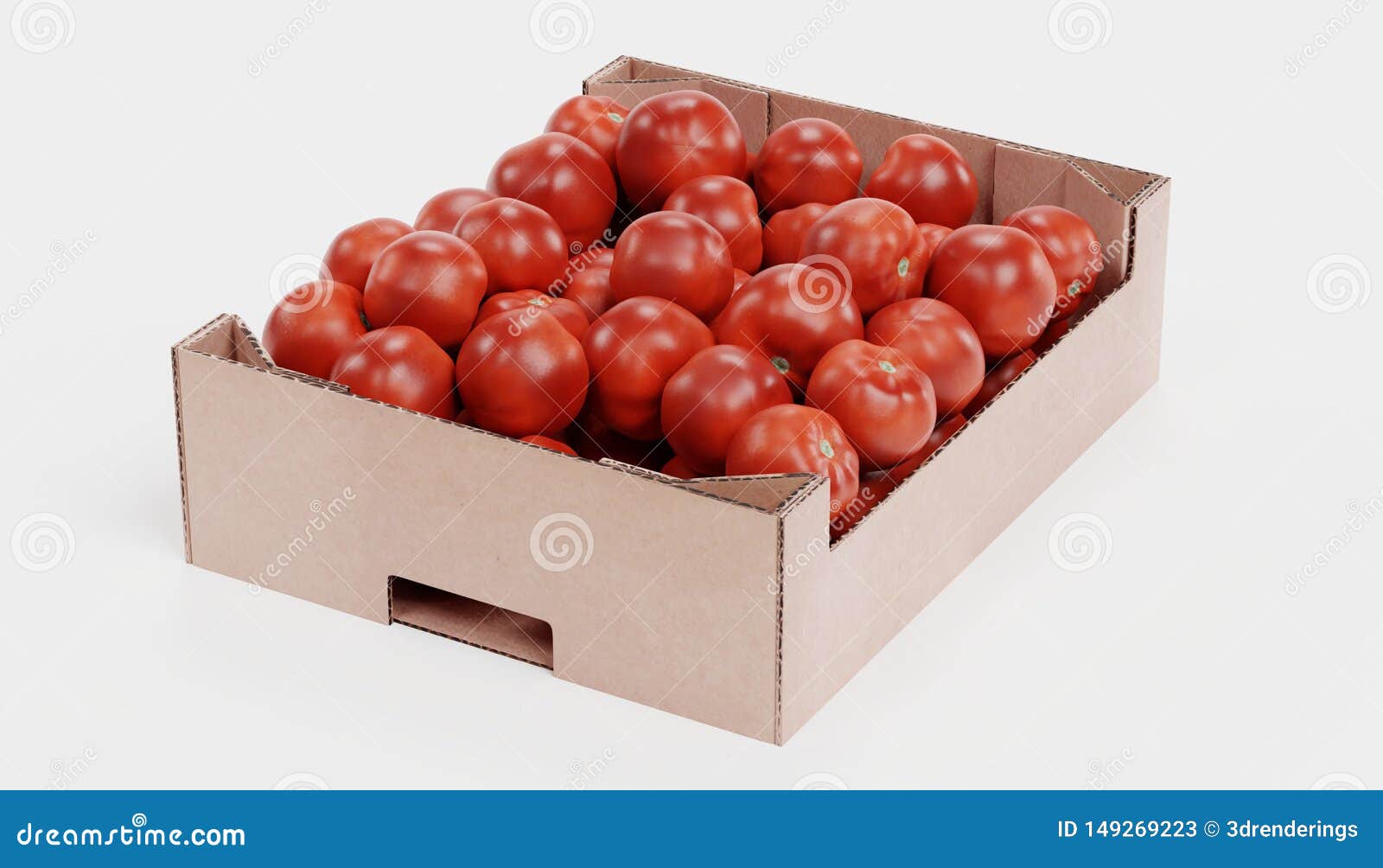 3d Render of Tomatoes in Box Stock Illustration - Illustration of ...