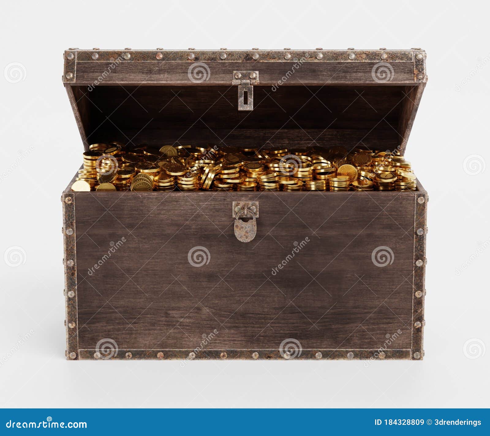 3D Render of Treasure Chest Stock Illustration - Illustration of island ...