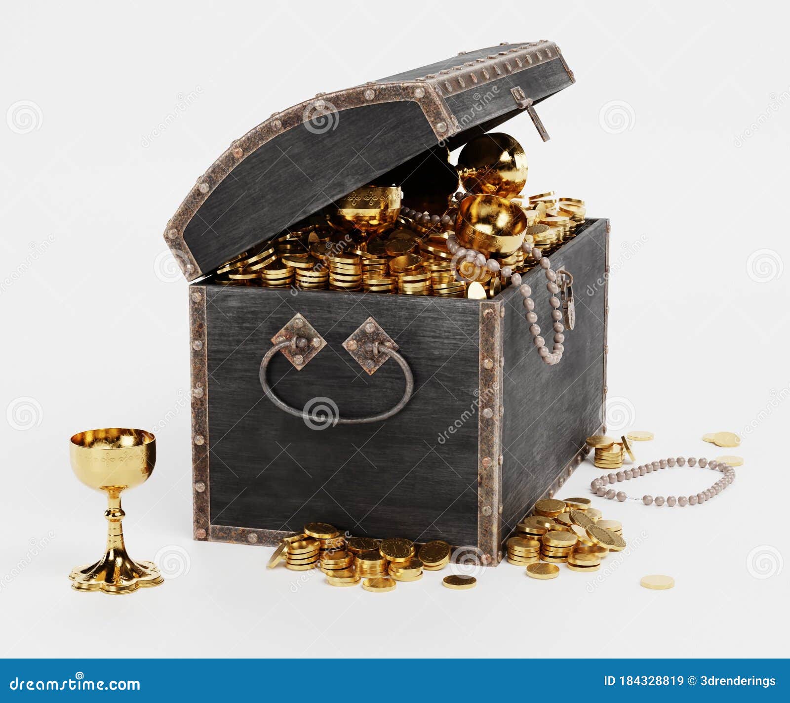 3D Render of Treasure Chest Stock Illustration - Illustration of ...