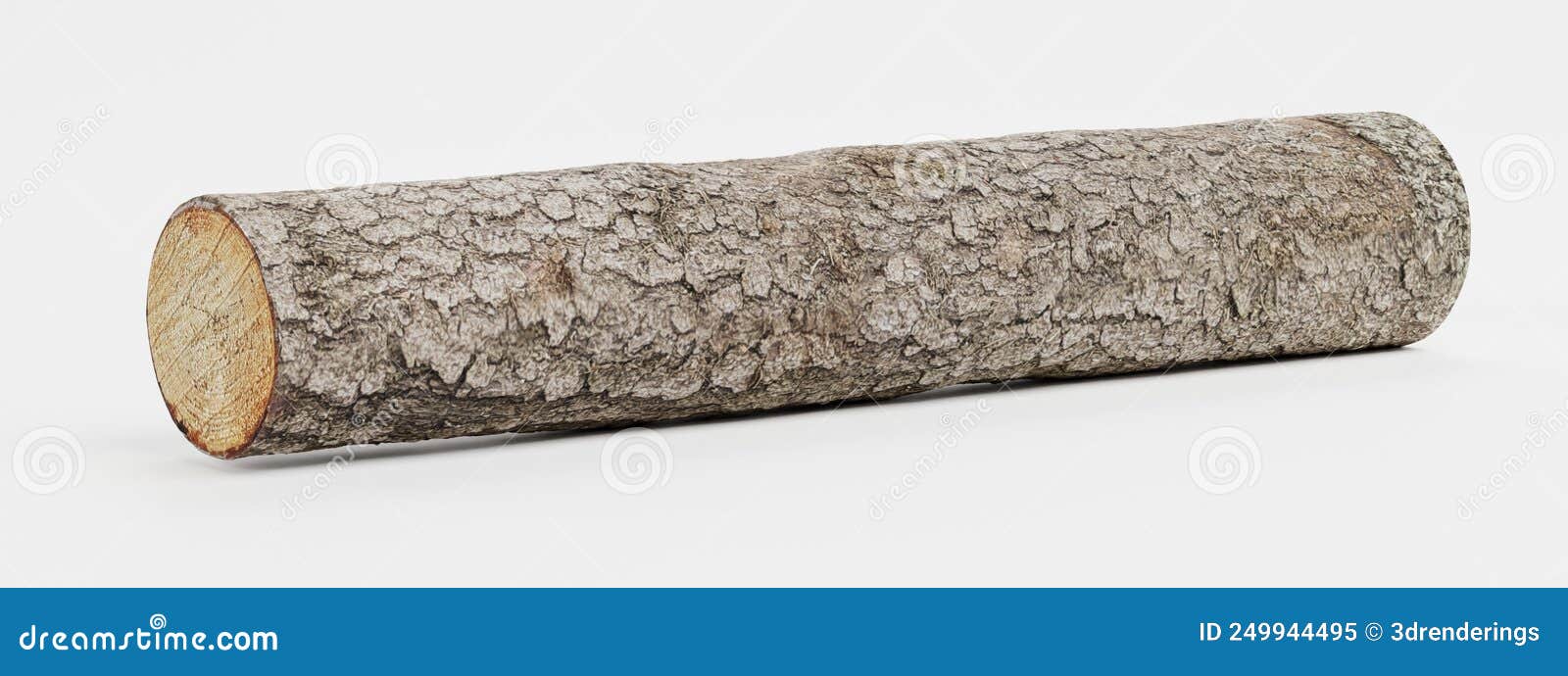 3D Render of Tree Log stock illustration. Illustration of nature ...