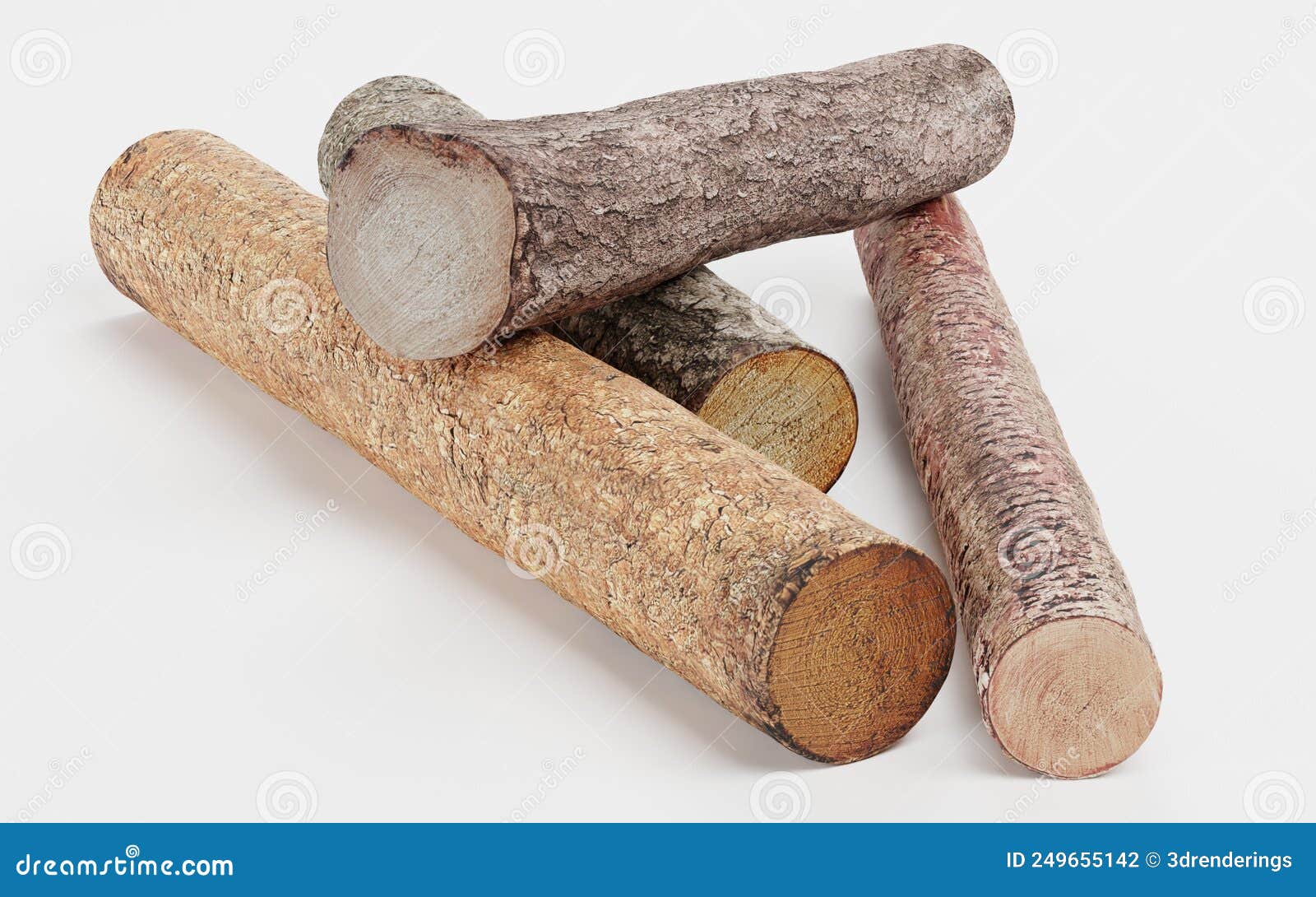 3D Render of Tree Logs stock illustration. Illustration of forest ...