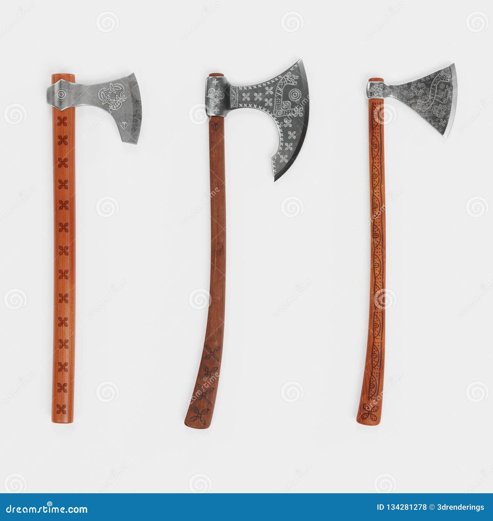 3D Render of Viking Axes stock illustration. Illustration of blade ...