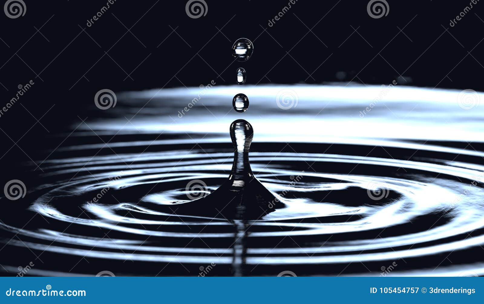 3d render of water drop stock illustration. Illustration of render ...