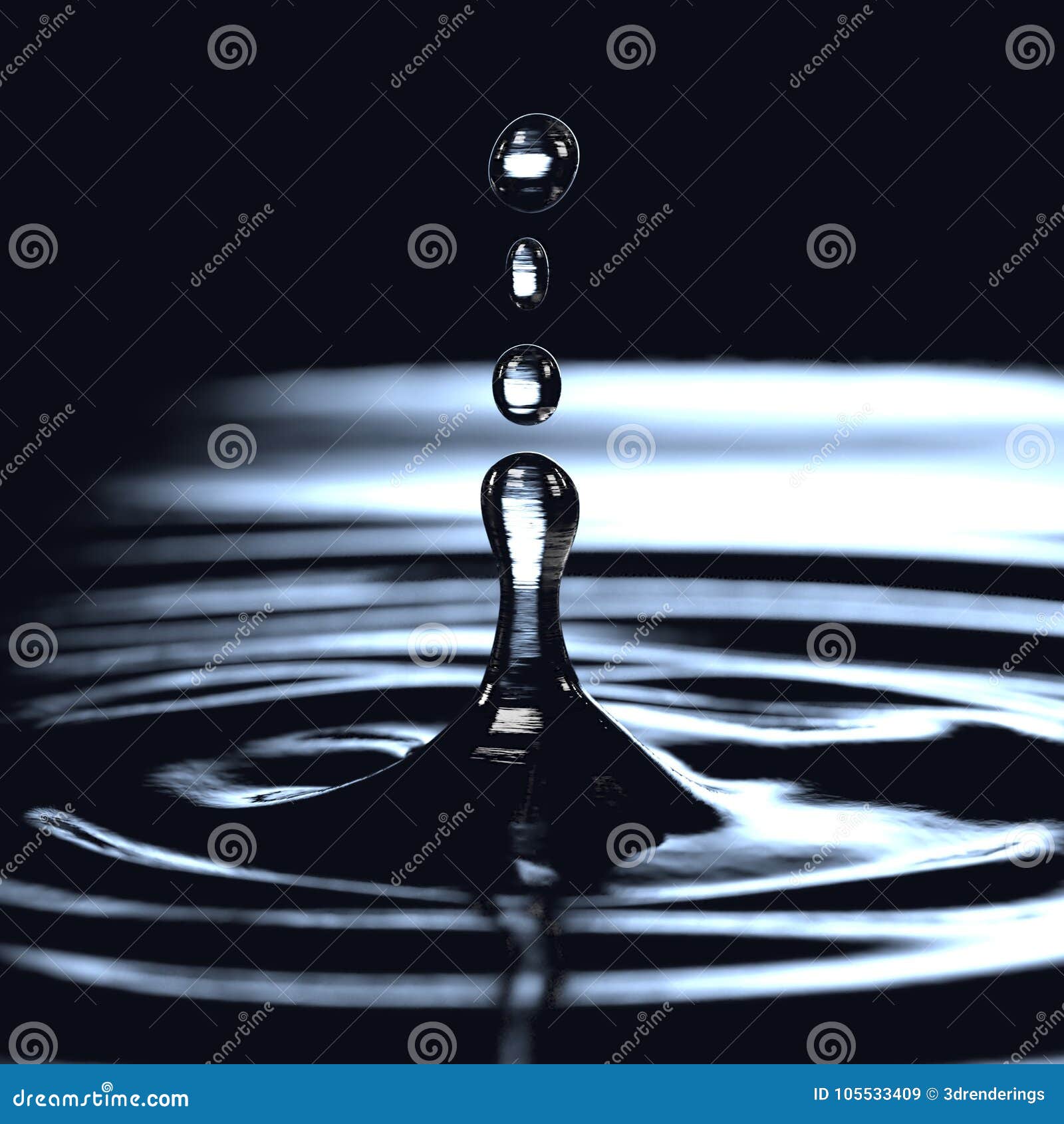 3d render of water drop stock illustration. Illustration of render ...
