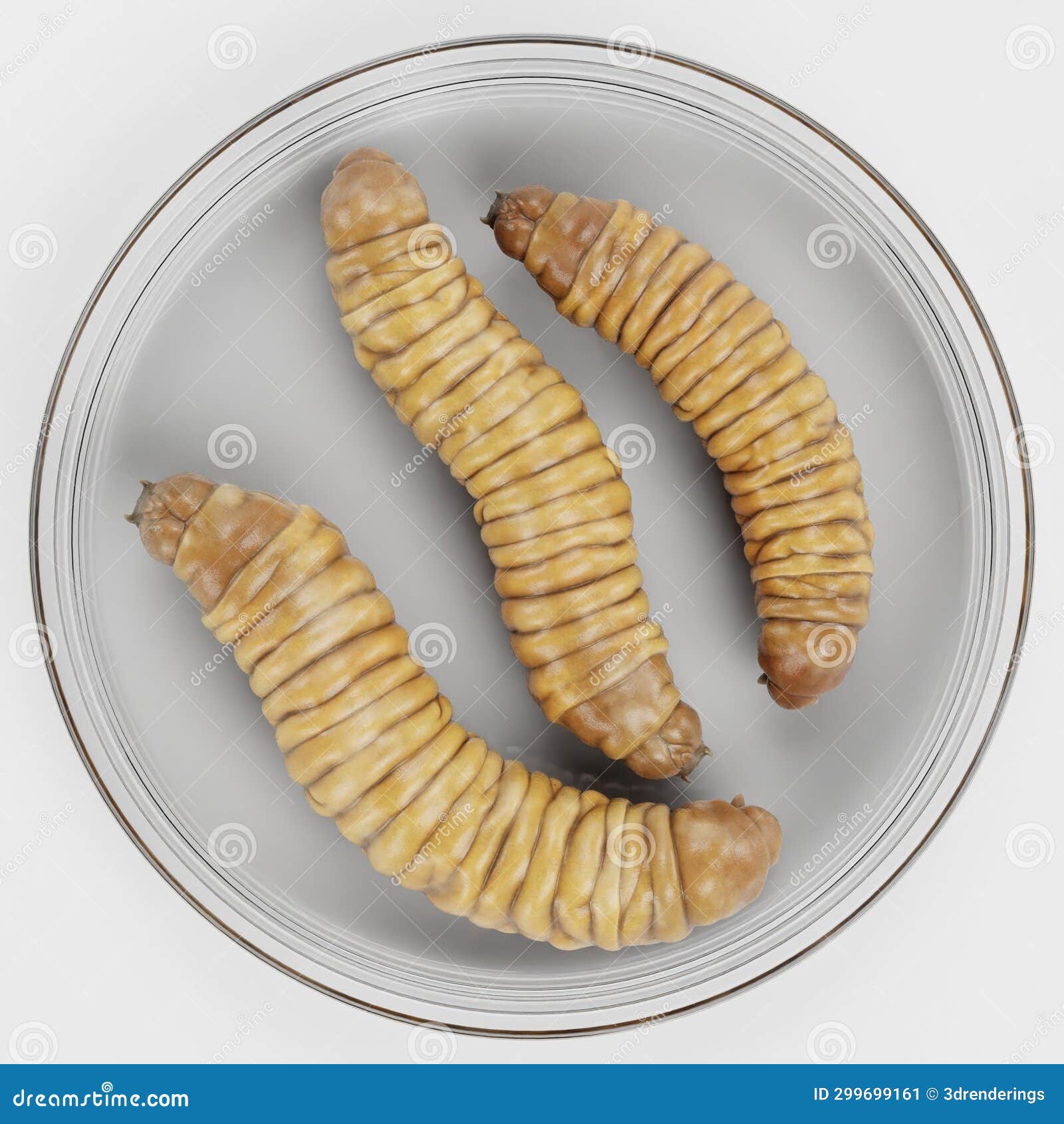 3D Render of Wax Worms in Petri Dish Stock Illustration - Illustration of moth, petri: 299699161