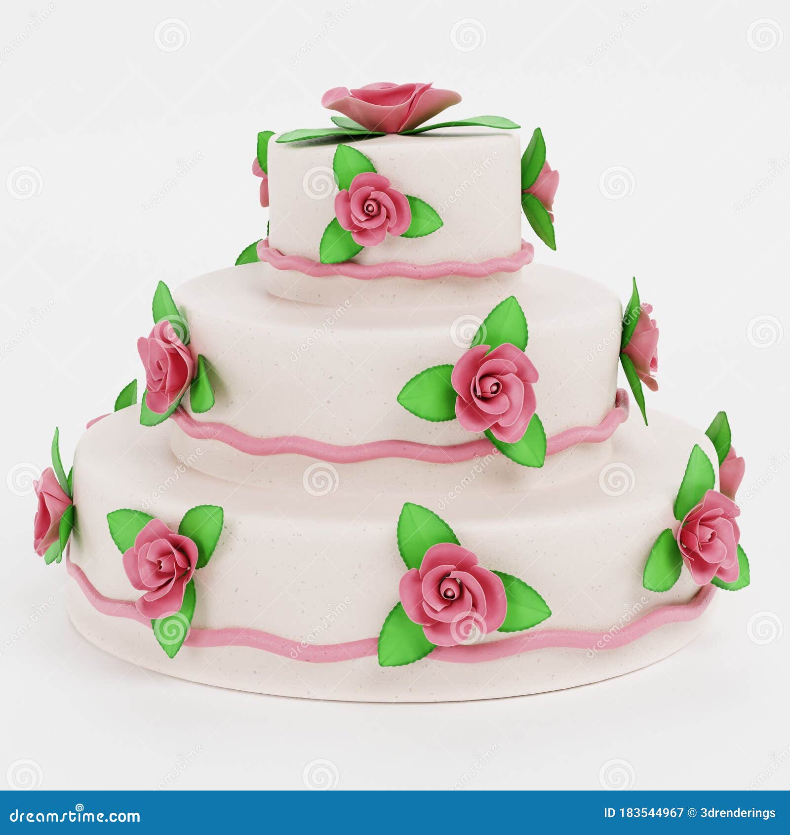 3d Render of Wedding Cake stock illustration. Illustration of render ...